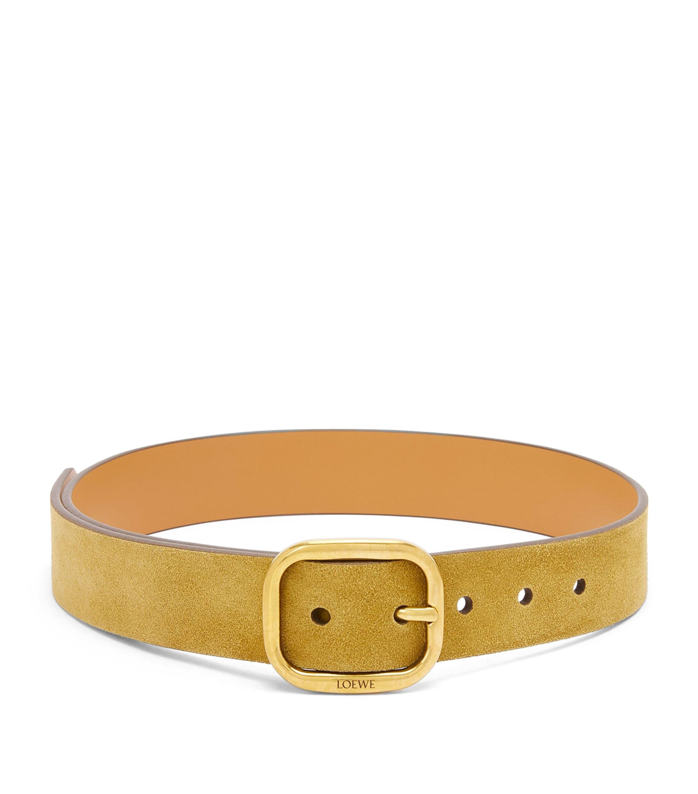Loewe Suede Logo Belt in Yellow | Lyst