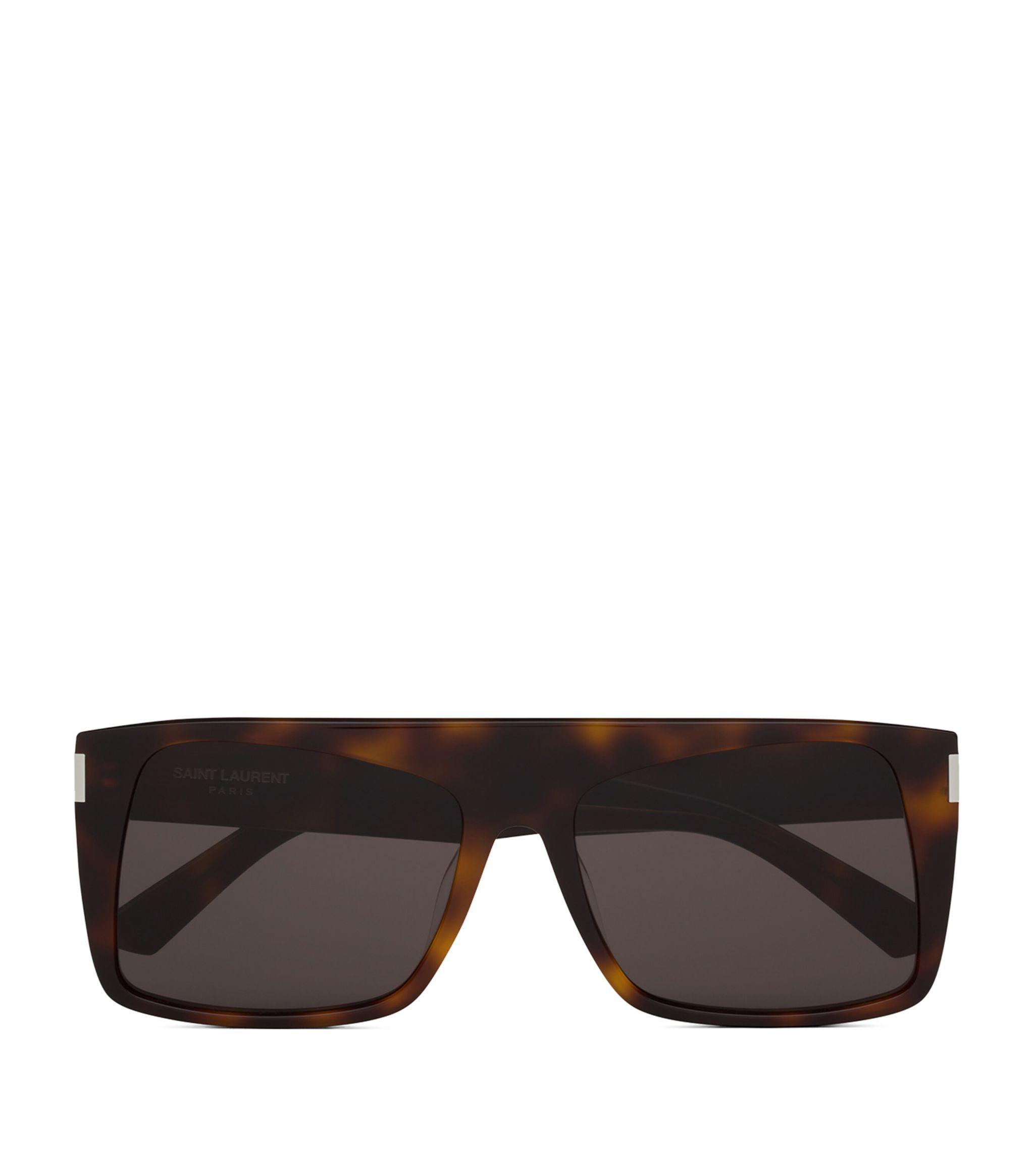 Saint Laurent Tortoiseshell Oversized Square Sunglasses In Black Lyst