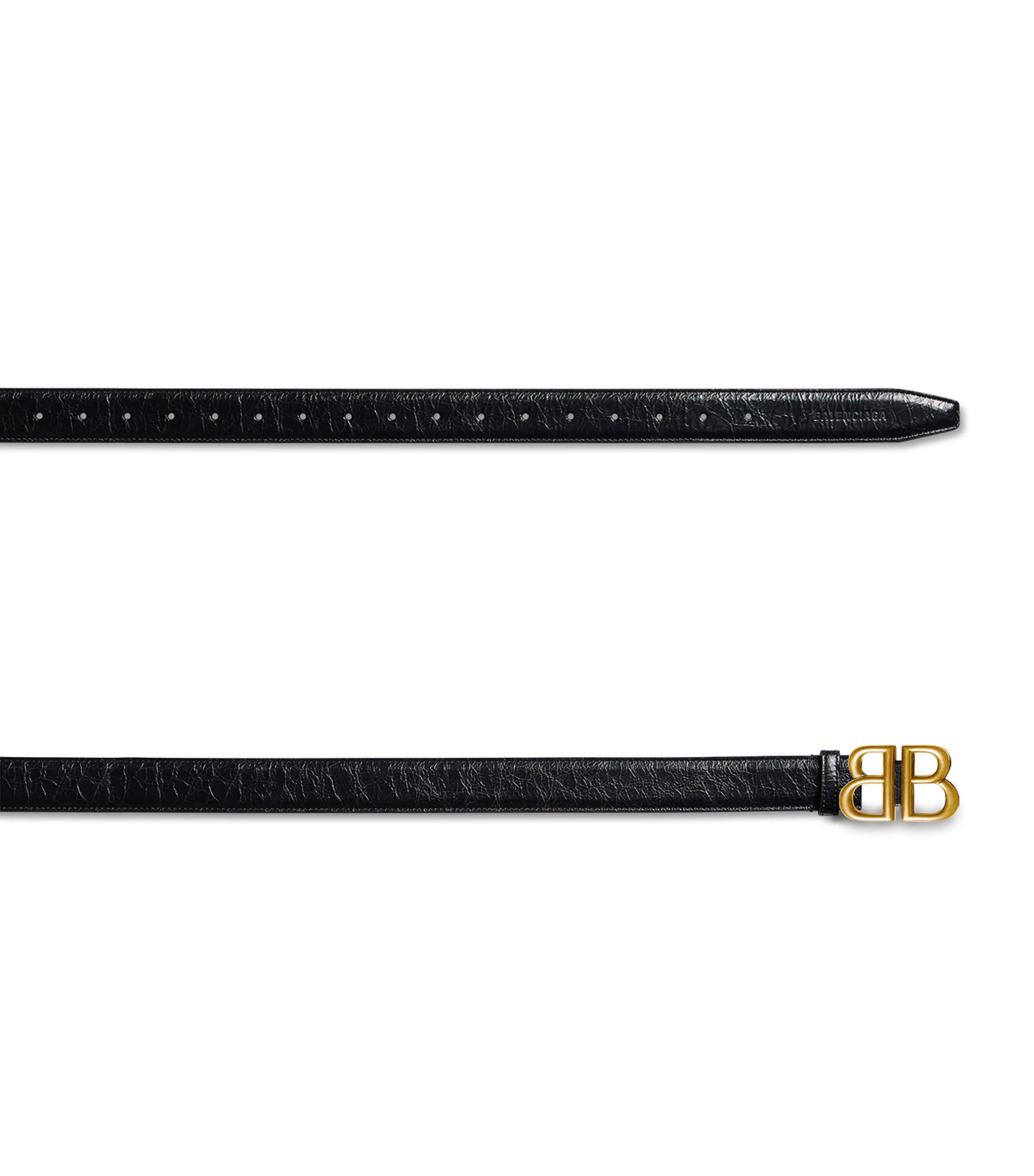 Balenciaga Calfskin Logo Belt in White | Lyst