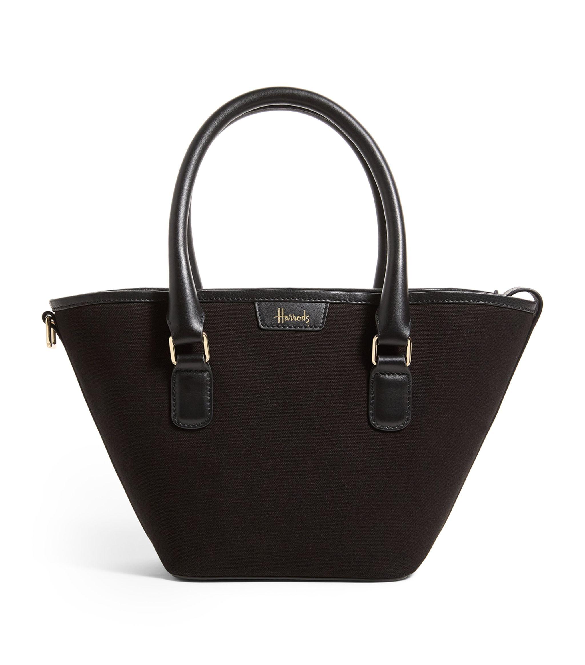 Harrods Grab Canvas Slouchy Tote Bag in Black | Lyst