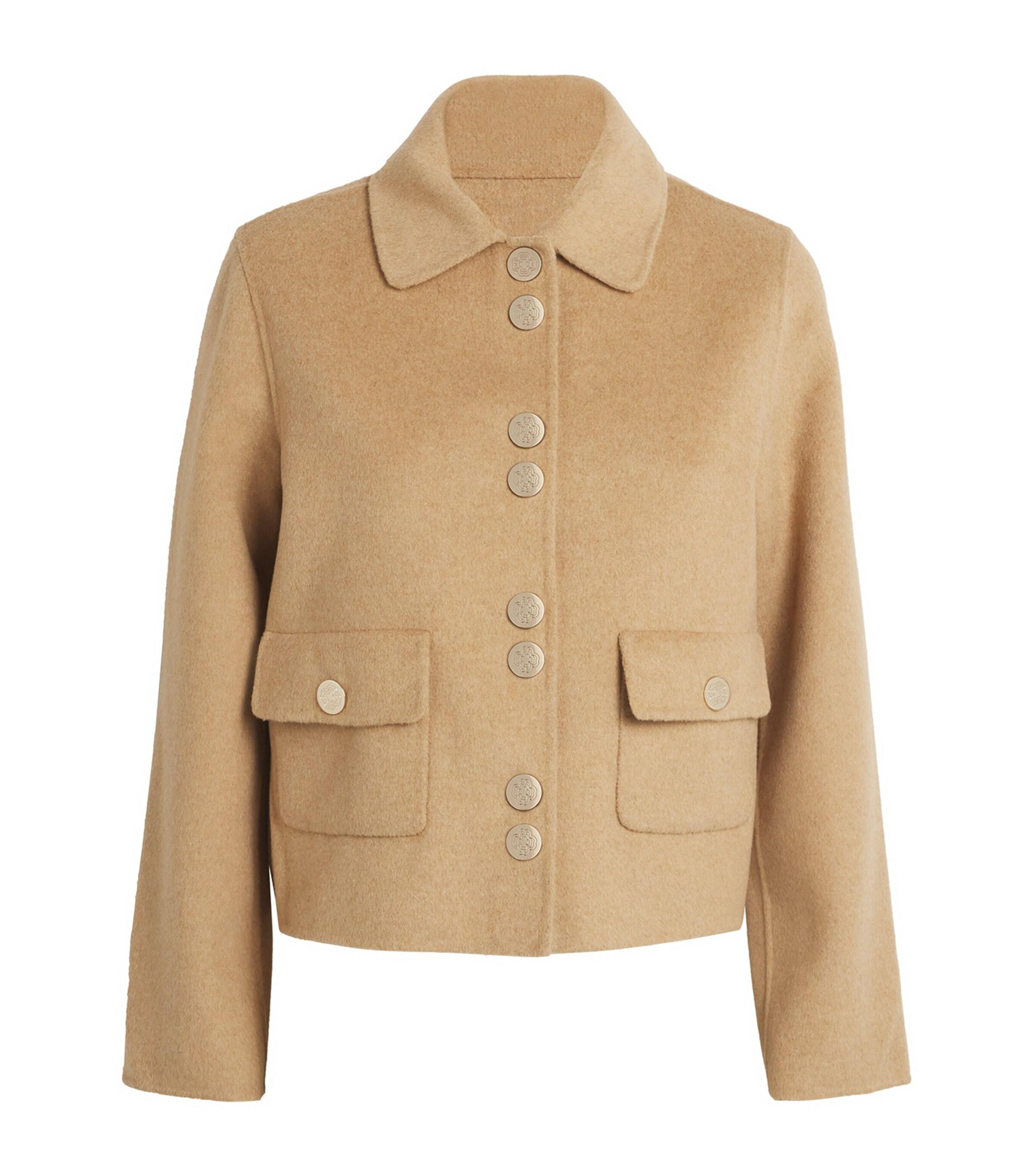 Maje Wool-Blend Double-Sided Jacket in Natural | Lyst