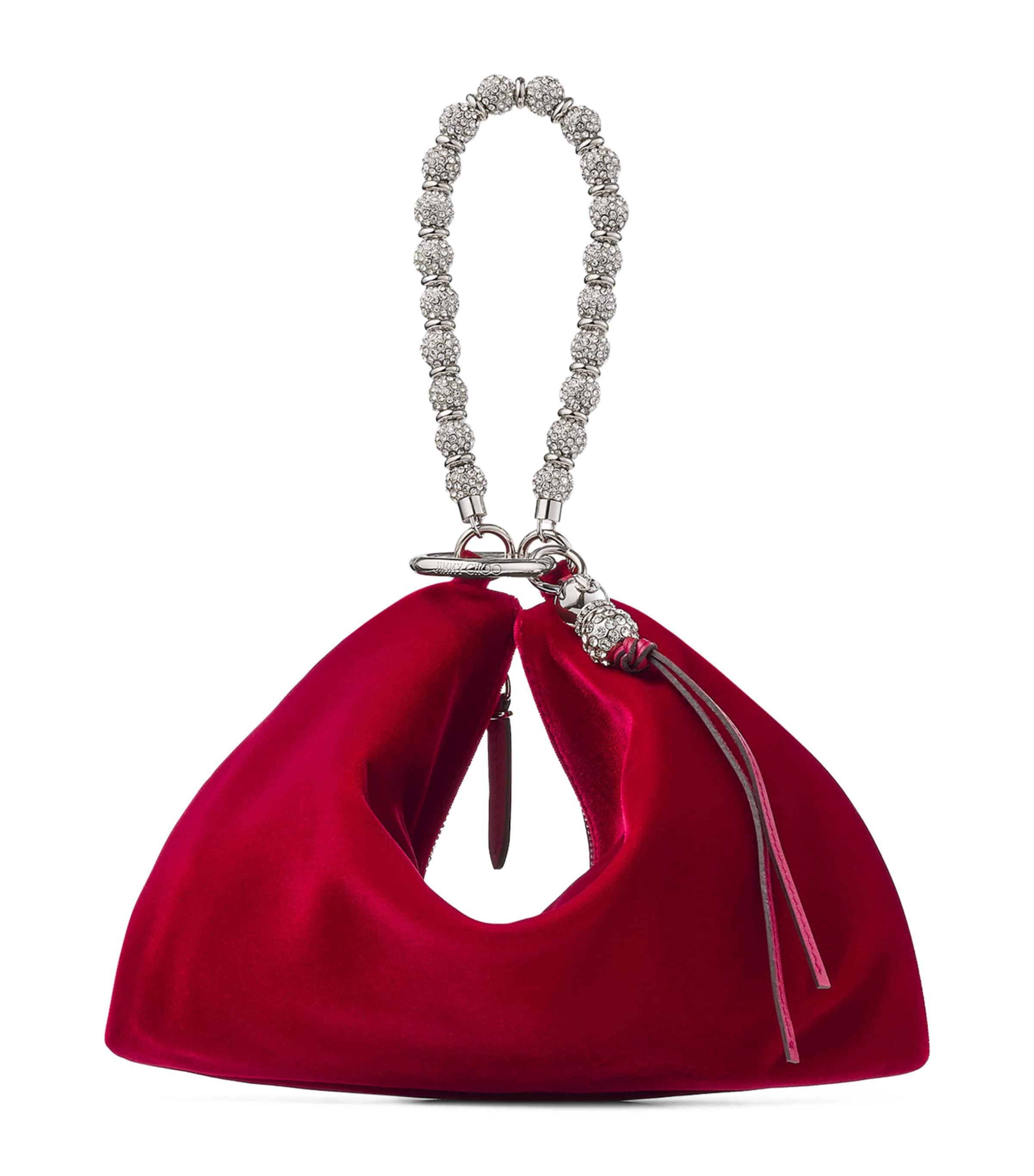 Jimmy Choo Velvet Callie Clutch Bag in Red | Lyst