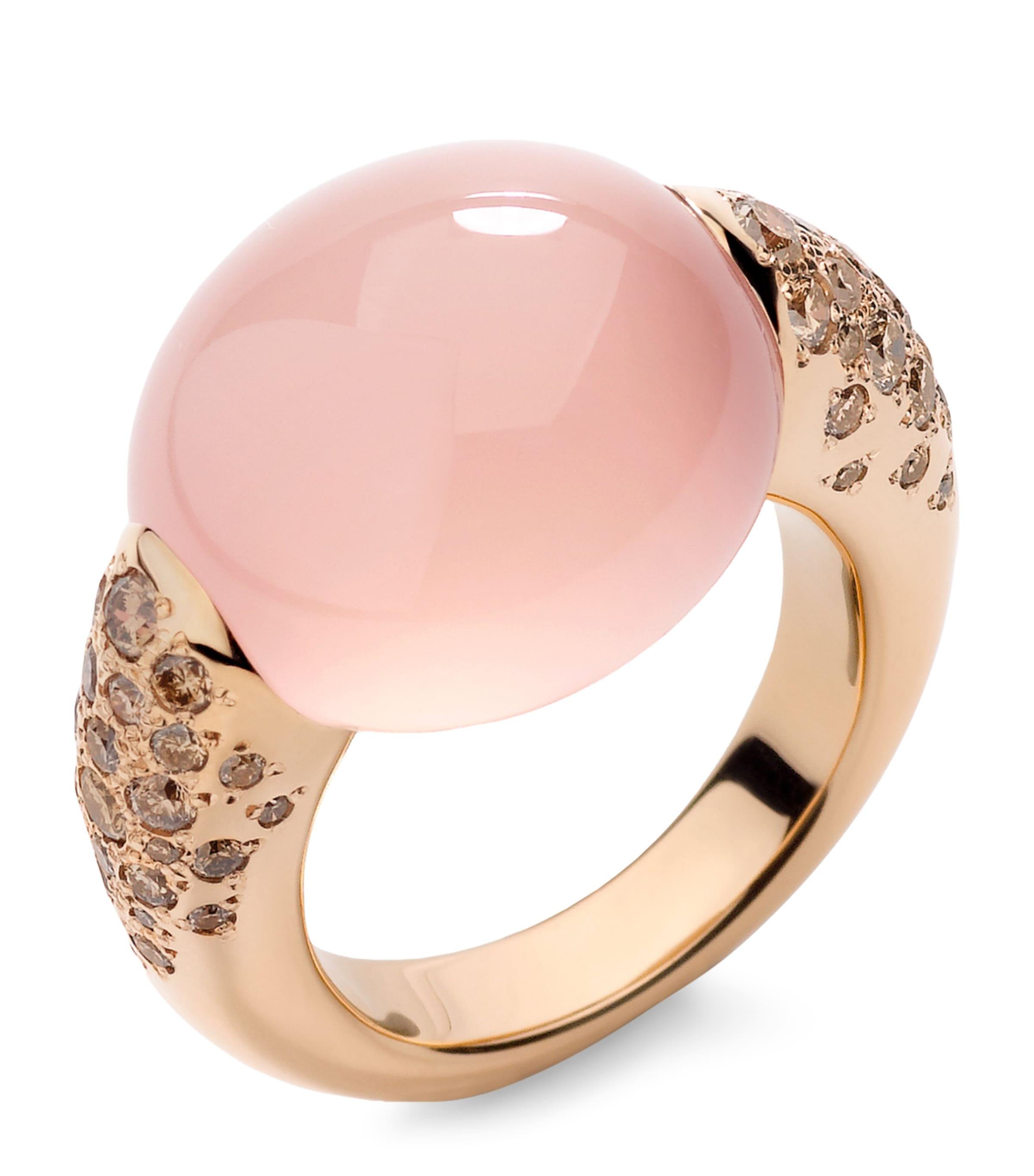 Pomellato Rose, Diamond And Rose Quartz Iconica Ring in Pink | Lyst