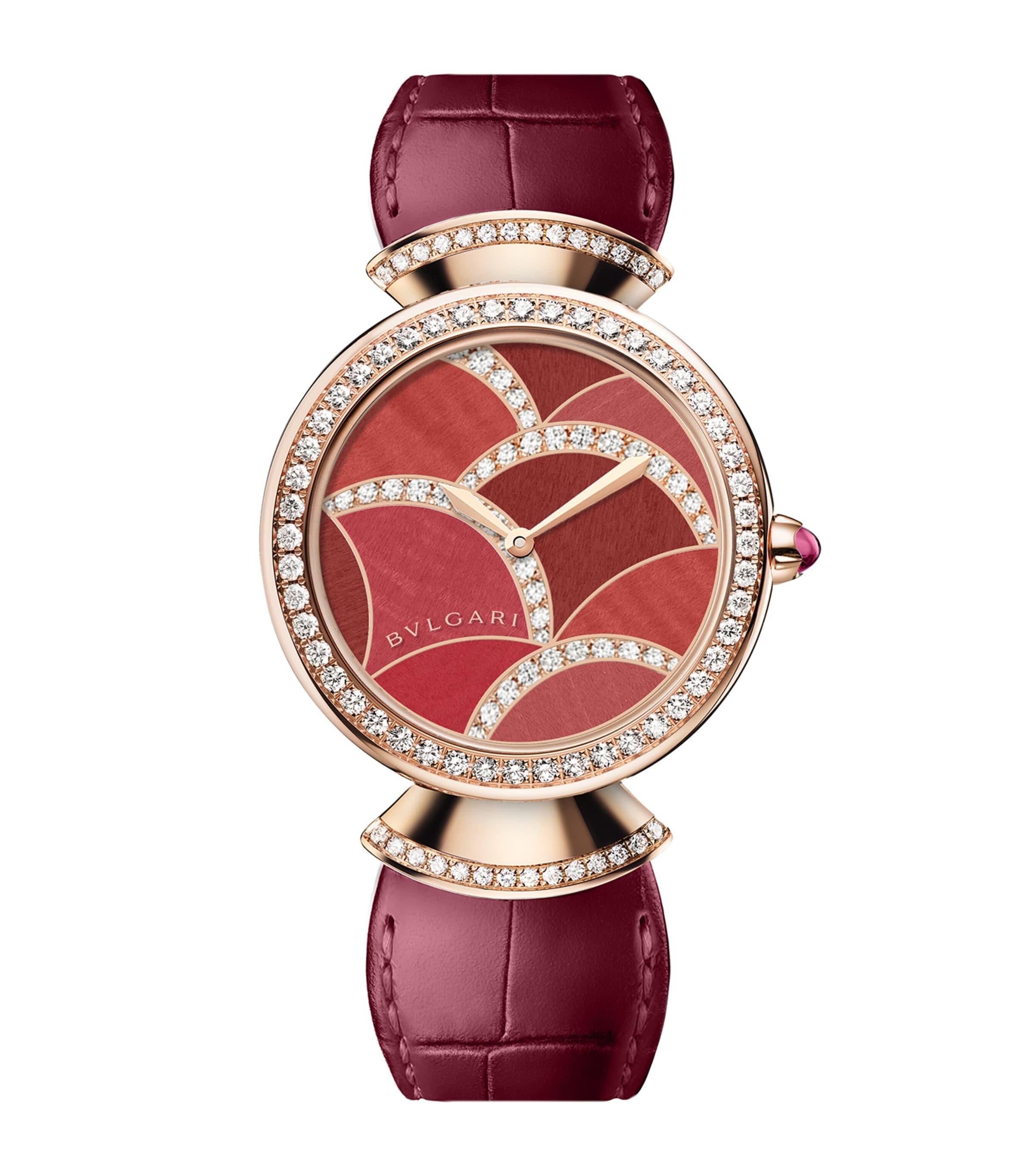 BVLGARI Rose And Diamond Divas' Dream Watch in Red | Lyst UK