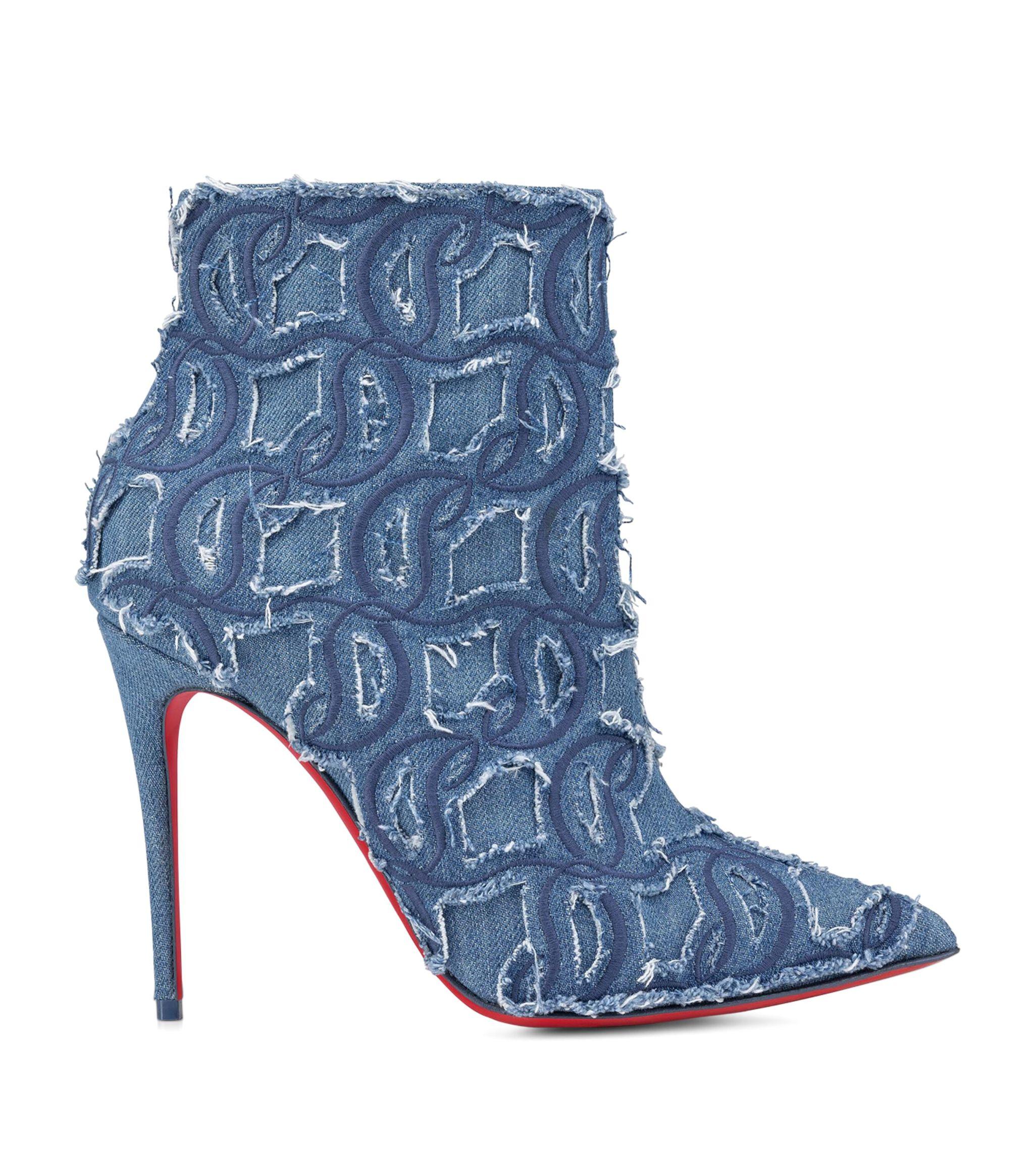 Christian Louboutin So Kate Denim Ankle Boots 100 in Blue | Lyst