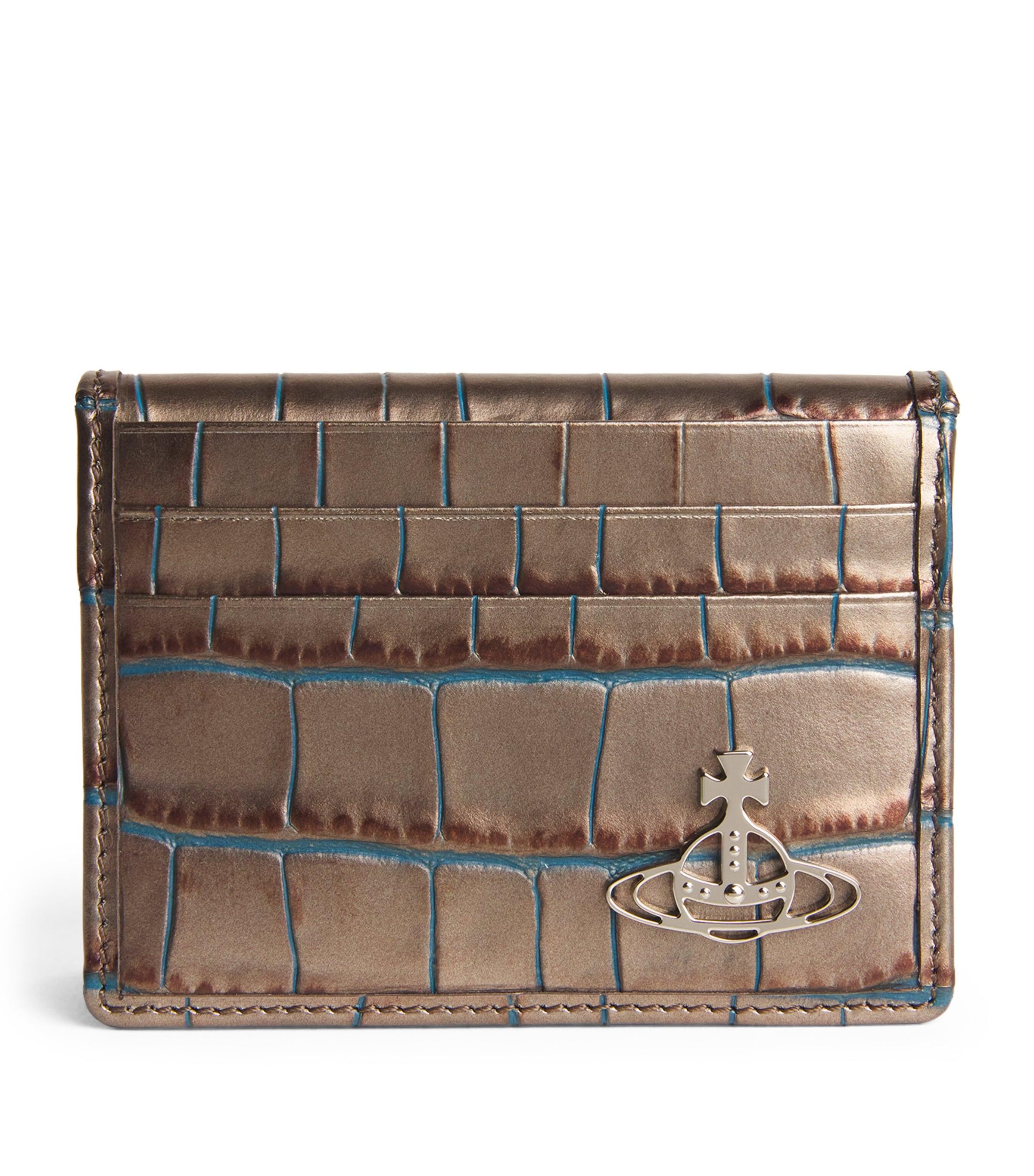 Vivienne Westwood Leather Croc-Embossed Orb Card Holder in Metallic for Men | Lyst
