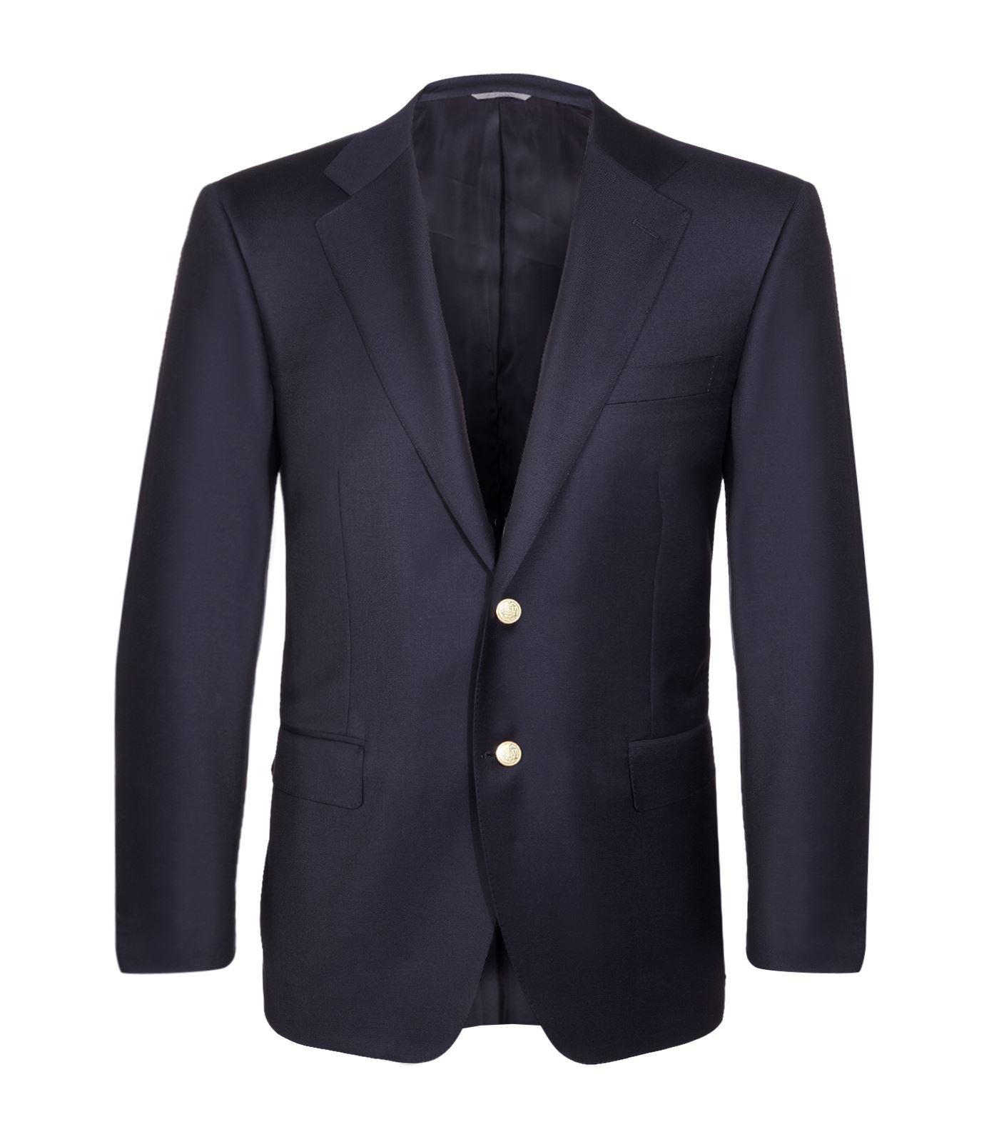 Canali Wool Gold-button Blazer in Navy (Blue) for Men - Lyst