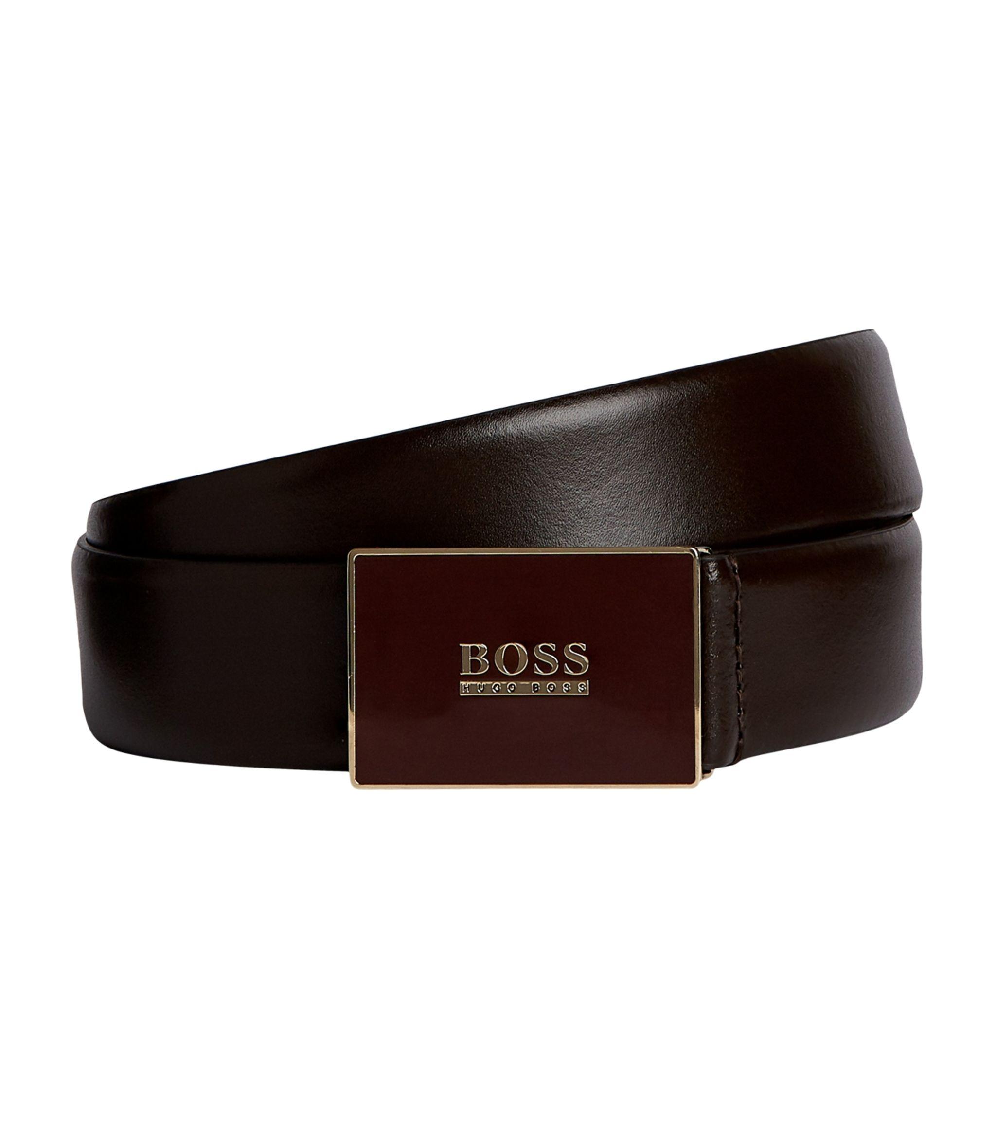 BOSS by Hugo Boss Leather Enamel Buckle Belt in Brown for Men - Save 42 ...