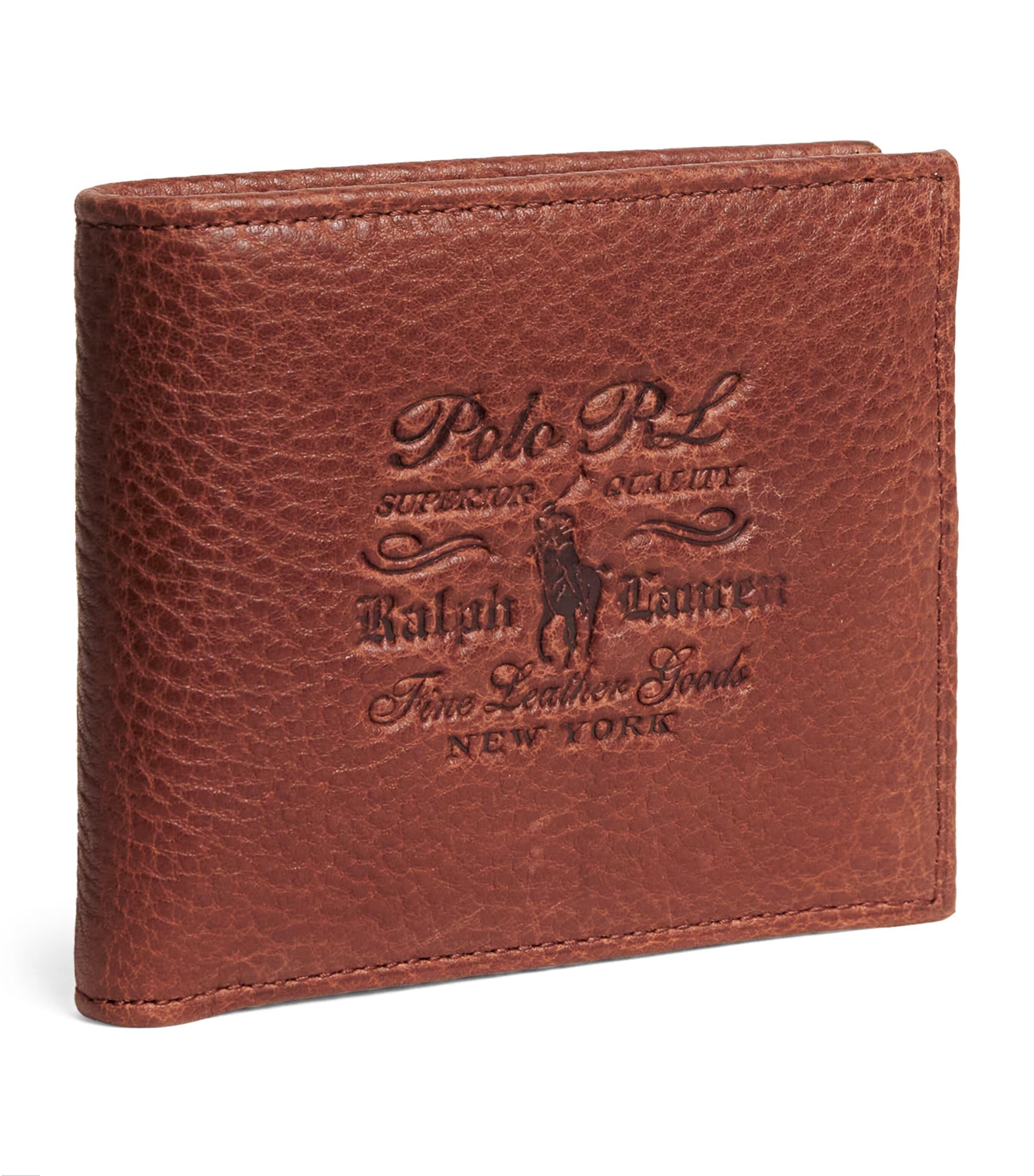 Polo Ralph Lauren Leather Heritage Bifold Wallet in Red for Men | Lyst
