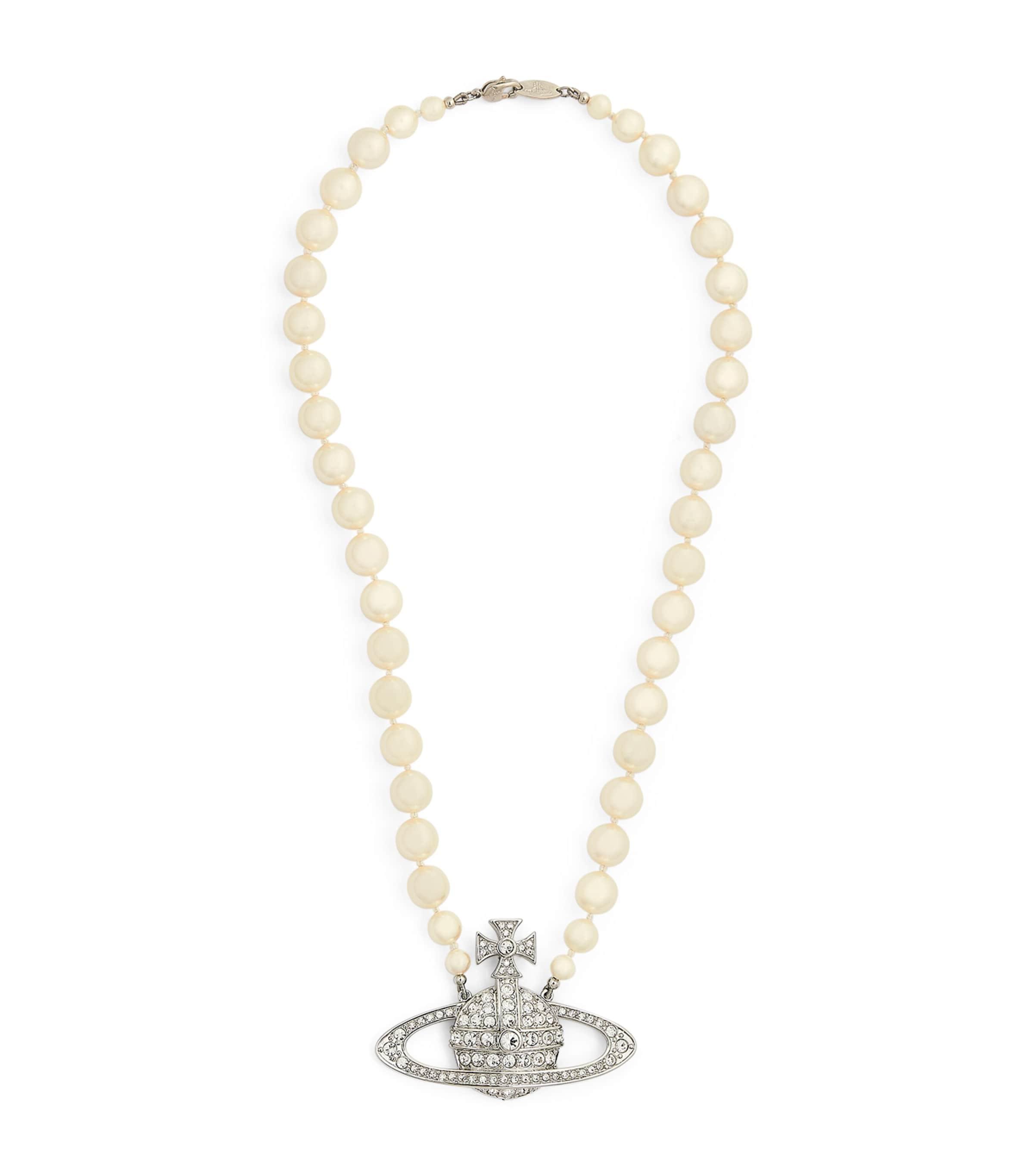 Vivienne Westwood Pearl Bas Relief Necklace in Metallic for Men | Lyst