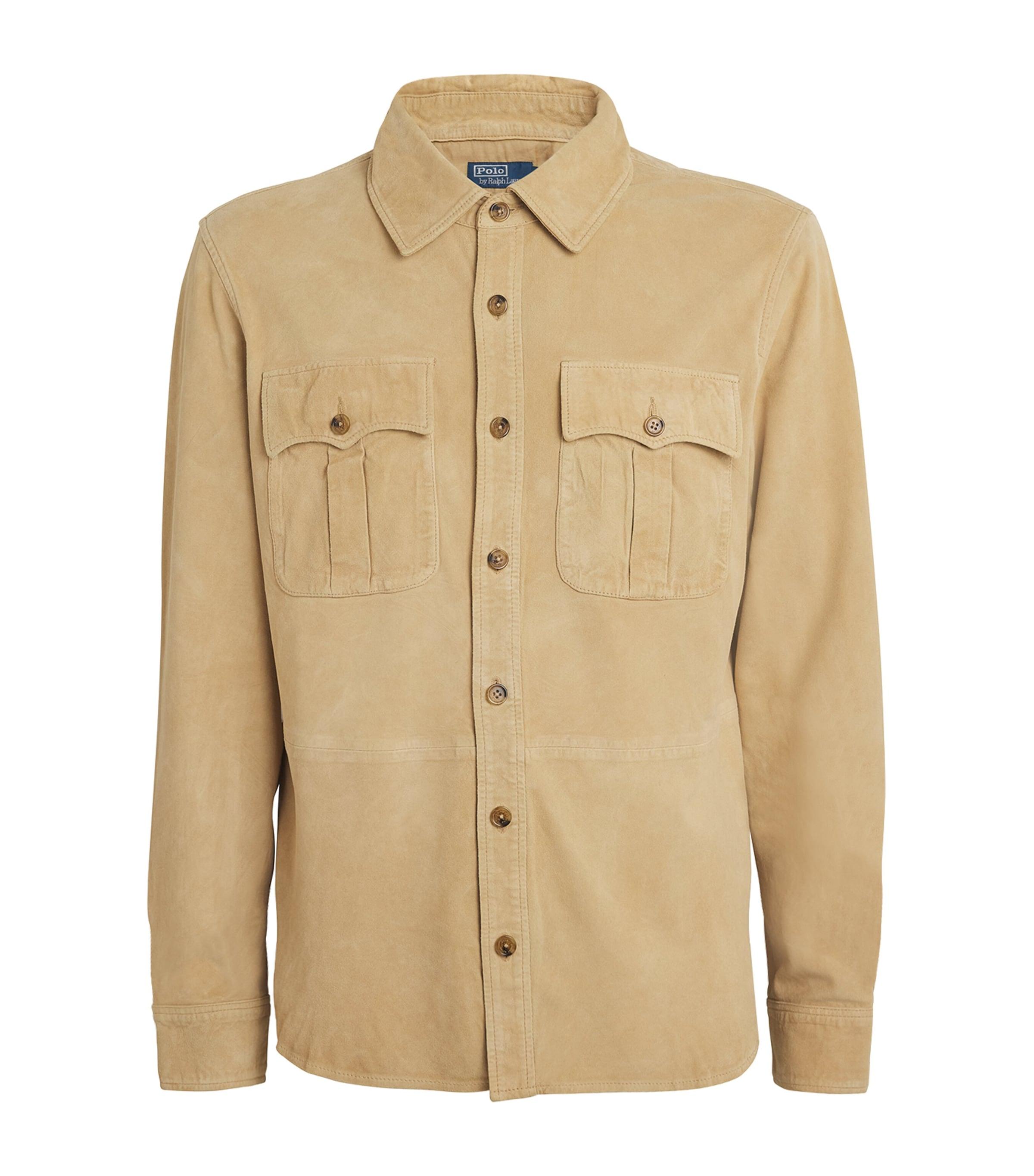 Polo Ralph Lauren Suede Utility Jacket in Natural for Men | Lyst