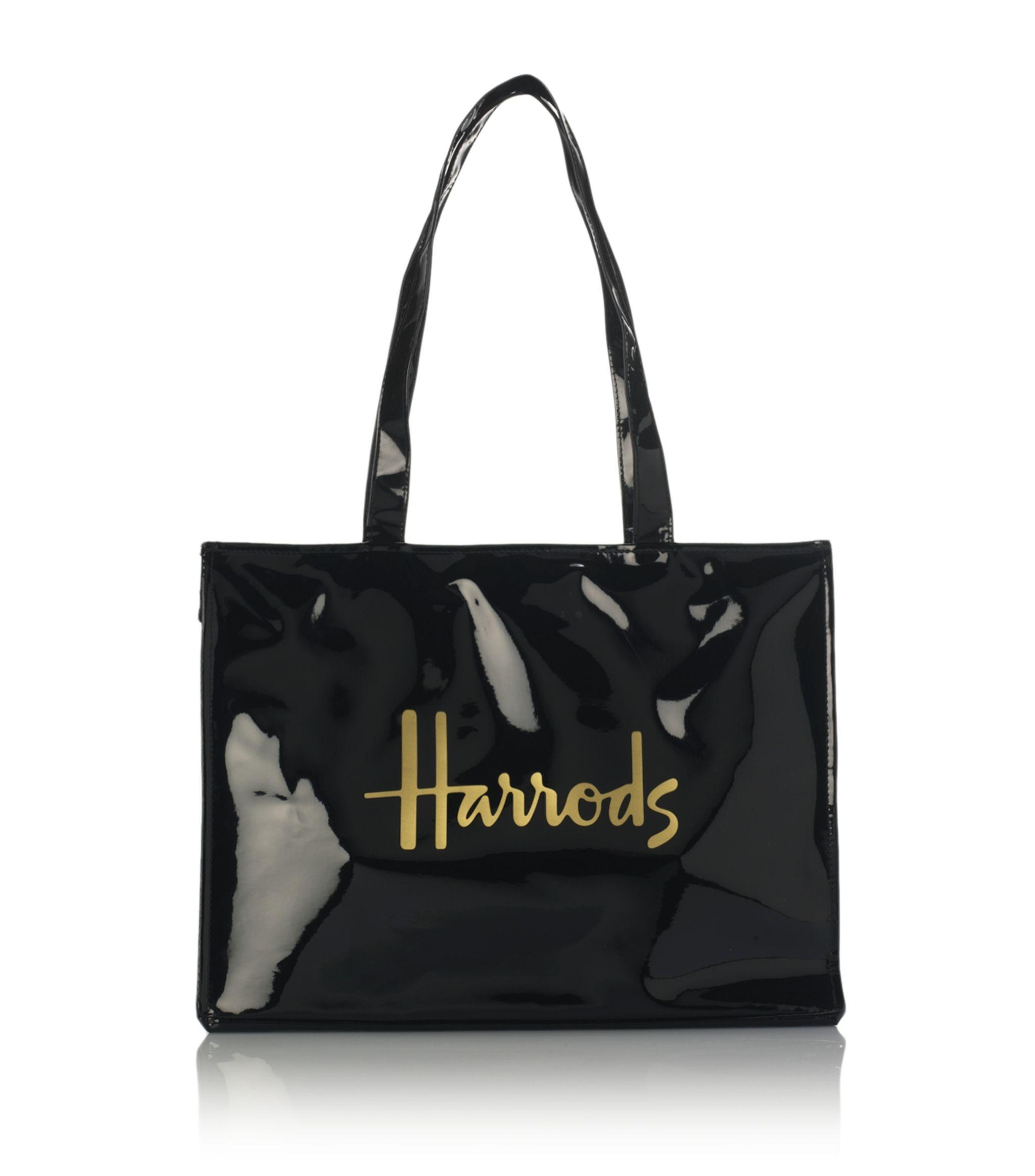Harrods Signature Logo Tote Bag in Black | Lyst