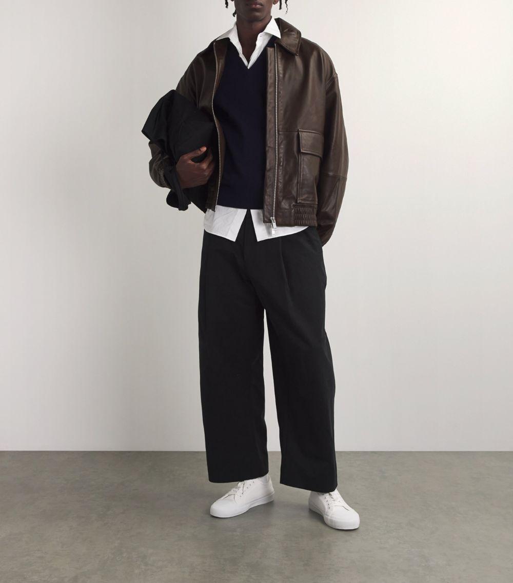 Studio Nicholson Leather Bomber Jacket in Brown for Men | Lyst Studio Nicholson Leather Bomber Jacket in Brown for Men | Lyst