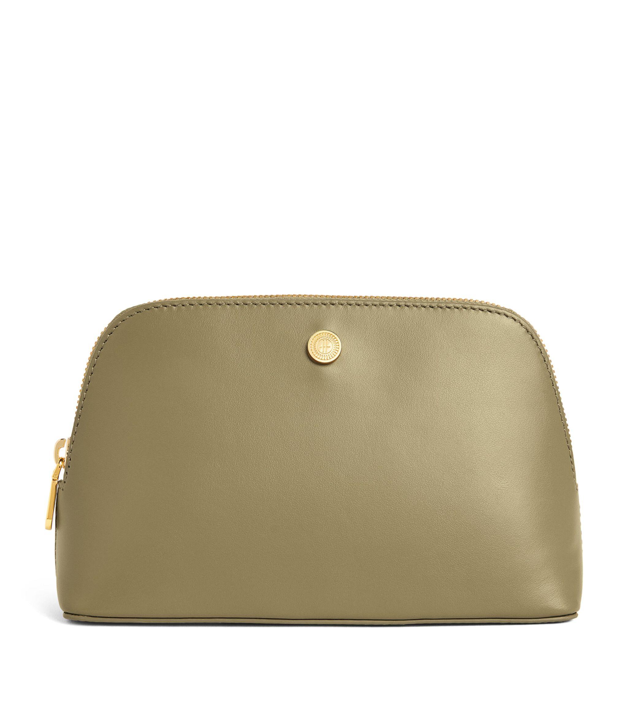 Harrods Small Leather Cosmetic Bag in Green | Lyst