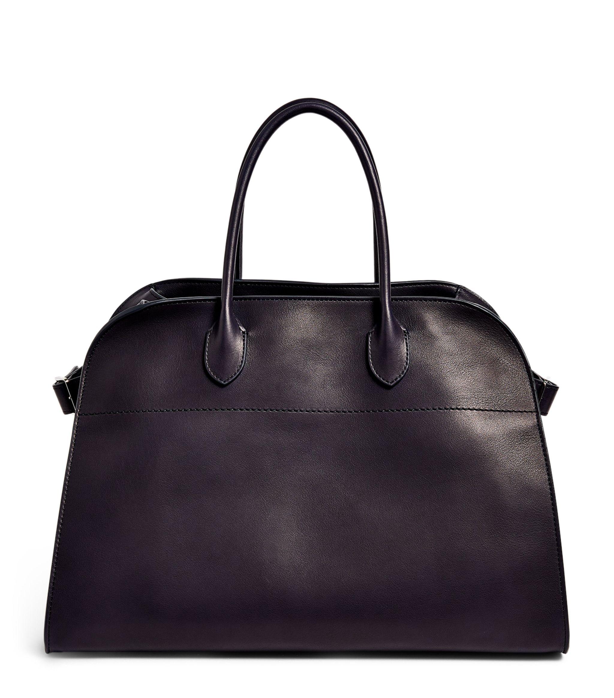 The Row Leather Margaux 12 Top-handle Bag in Black | Lyst
