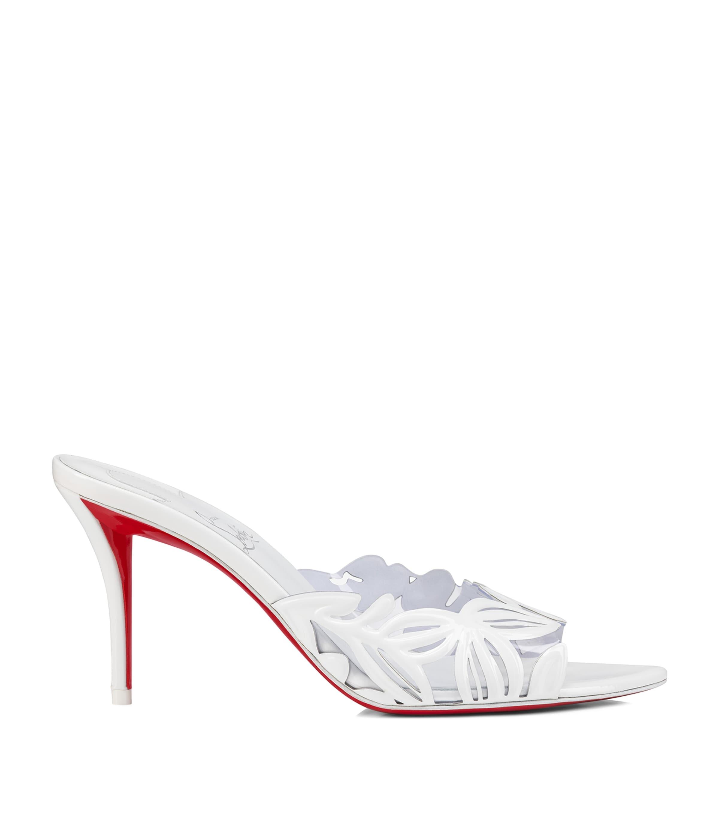Christian Louboutin Apostropha Petunia Pvc Mules 80 in White | Lyst