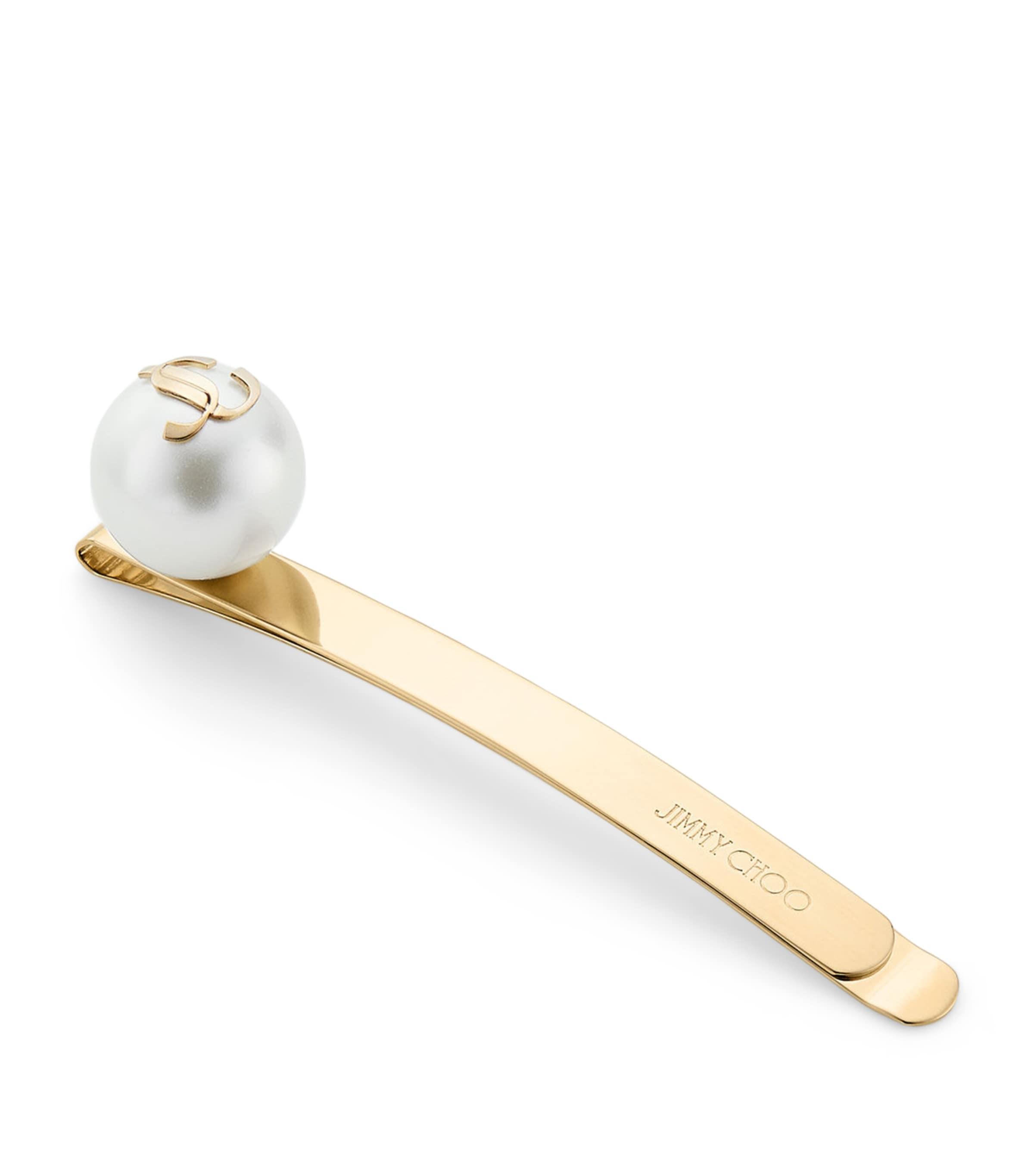 Jimmy Choo Jc Monogram Hair Slide in Metallic | Lyst