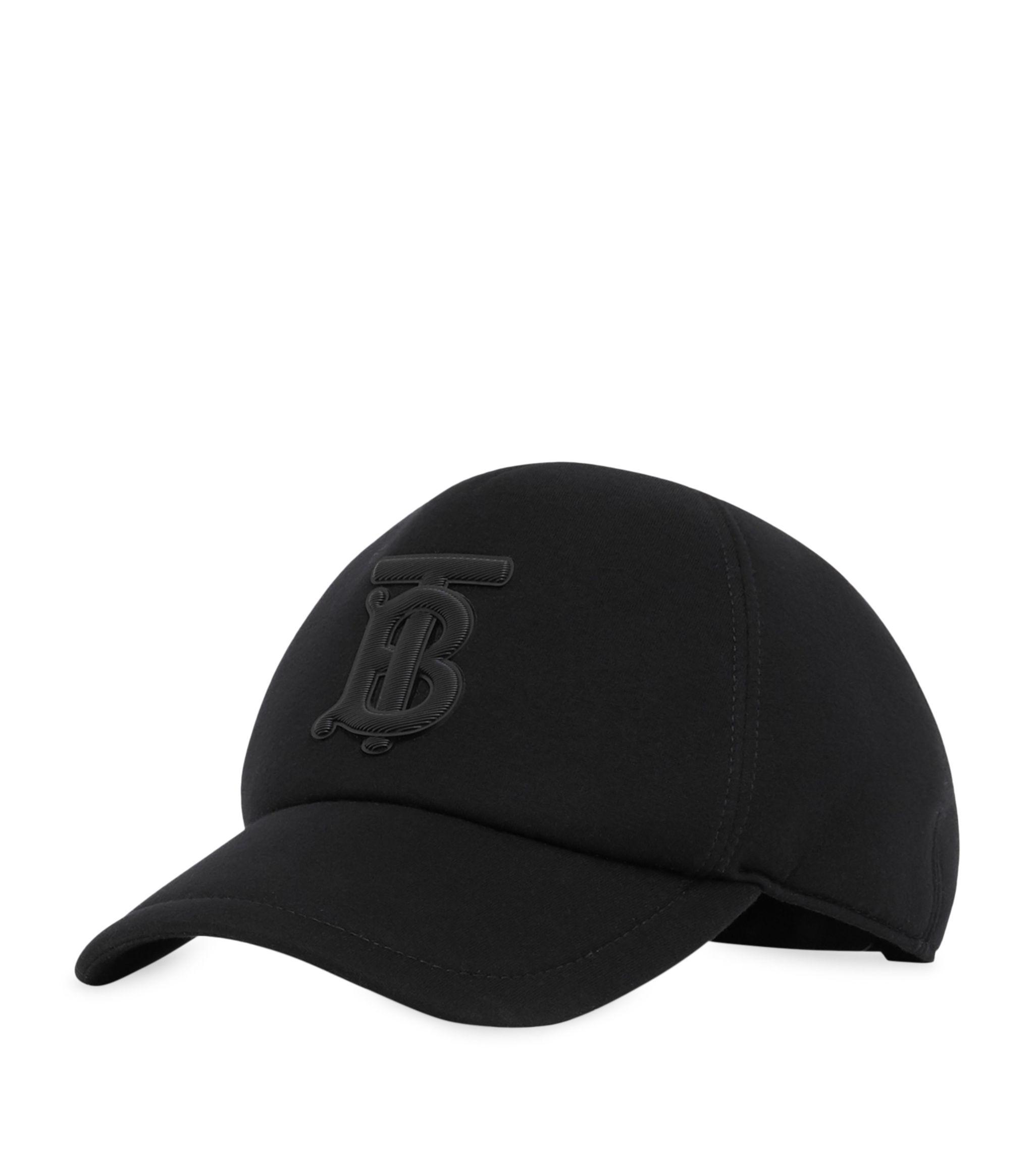 Burberry Cotton Tb Monogram Baseball Cap in Black - Lyst
