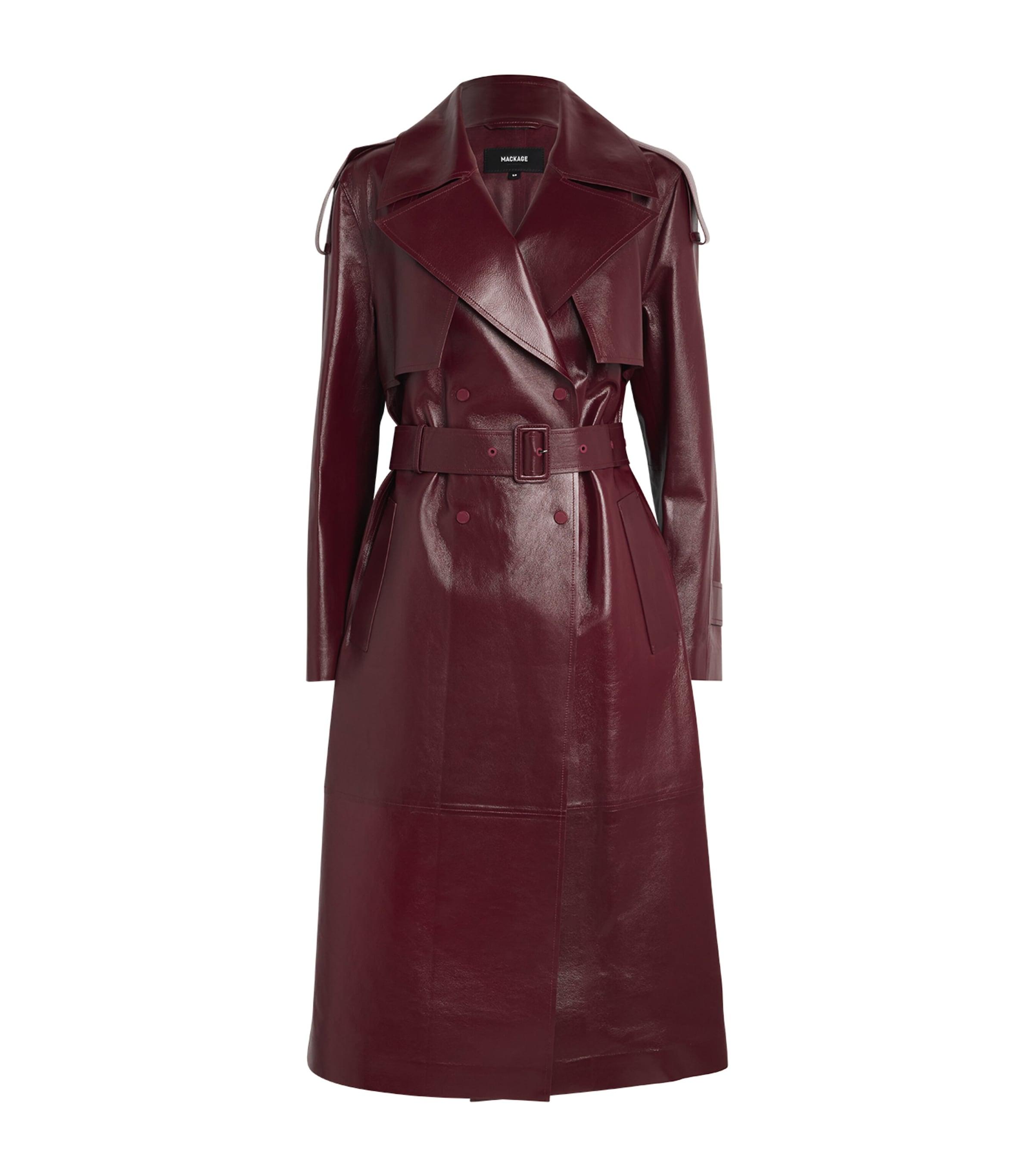 Mackage Lambskin Carmela Trench Coat in Purple | Lyst