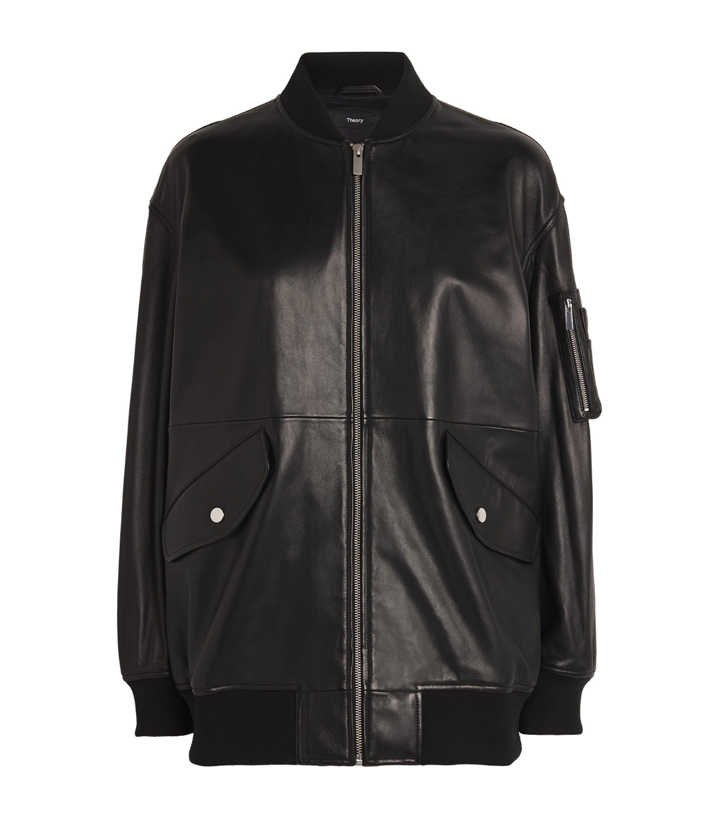 Theory Flight Leather Jacket in Black | Lyst