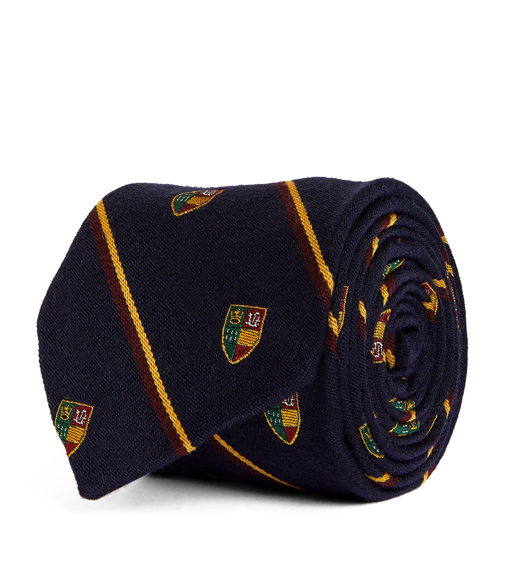Polo Ralph Lauren Silk-wool Crest Tie in Blue for Men | Lyst