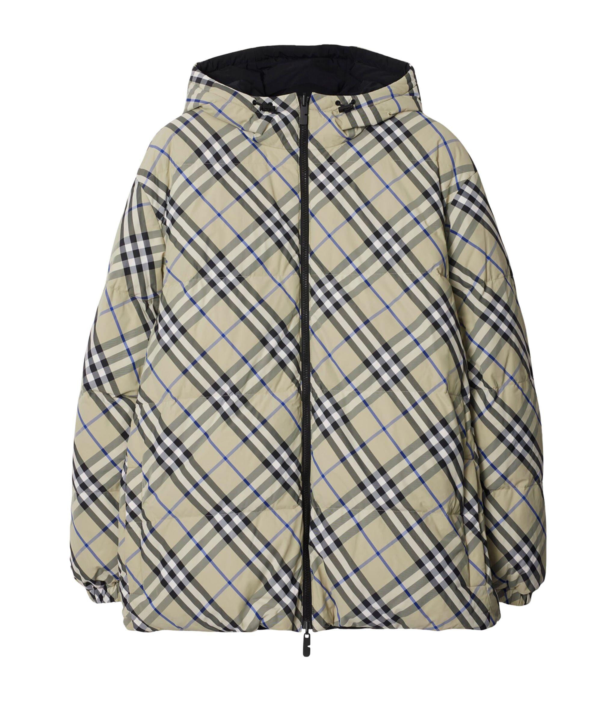 Burberry Down Reversible Puffer Jacket in Gray for Men | Lyst