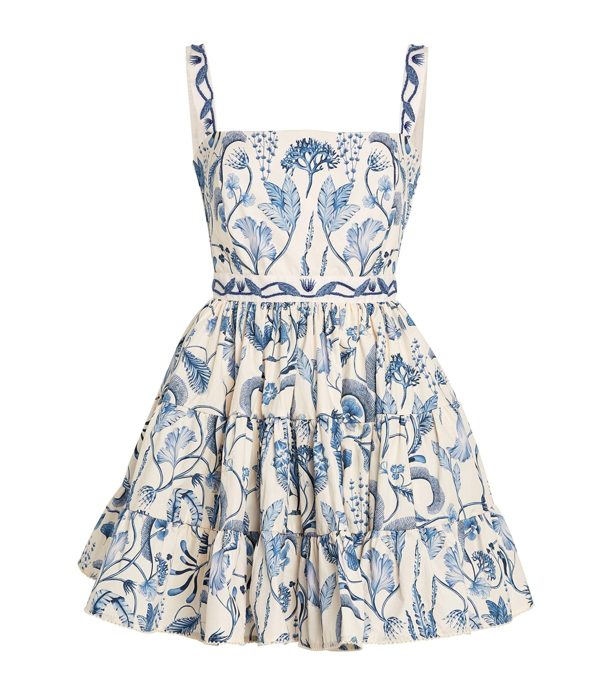 Agua Bendita Cotton Habitat Mini Dress in Blue | Lyst UK