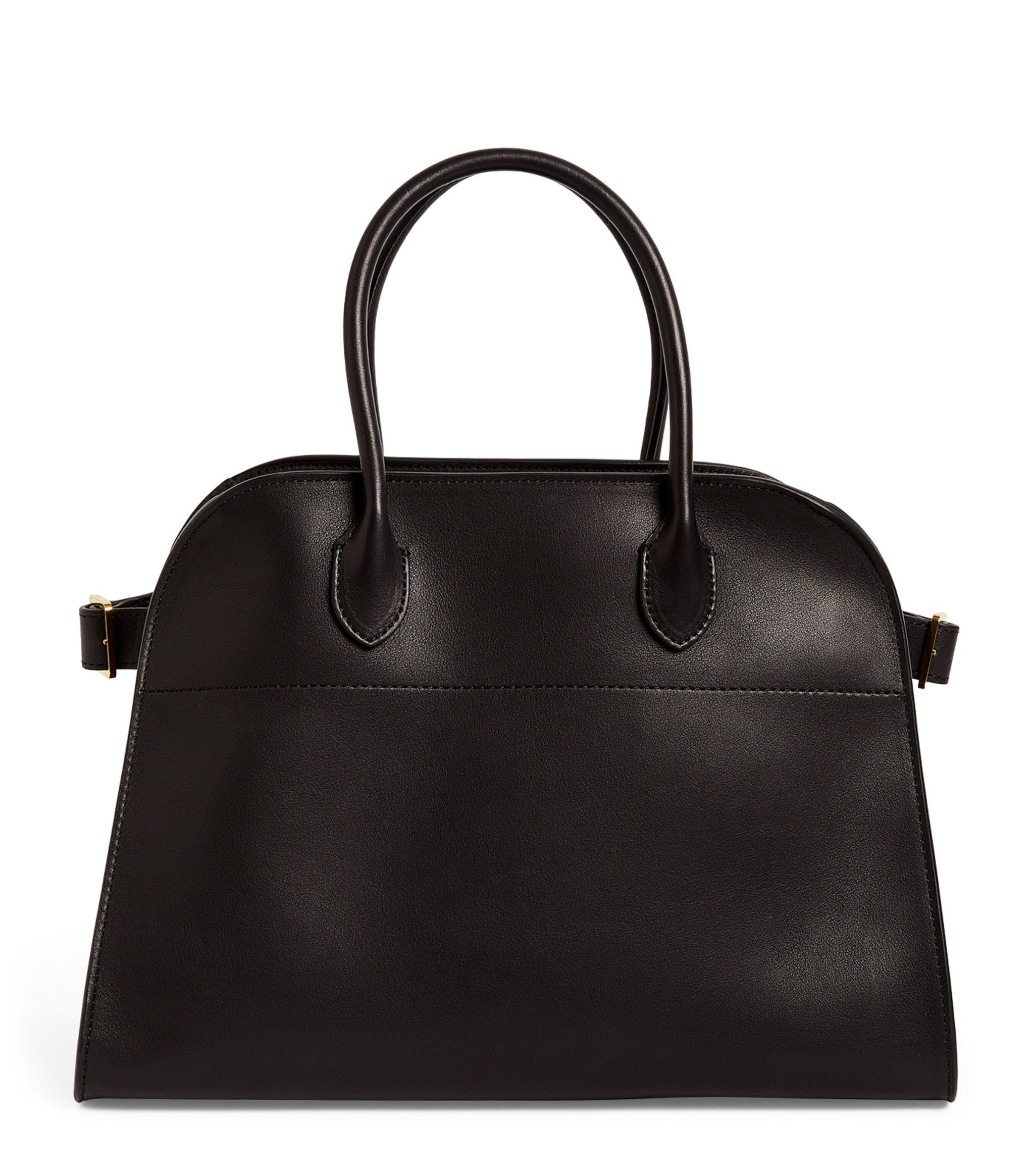 The Row Leather Margaux 12 Top-handle Bag in Black | Lyst
