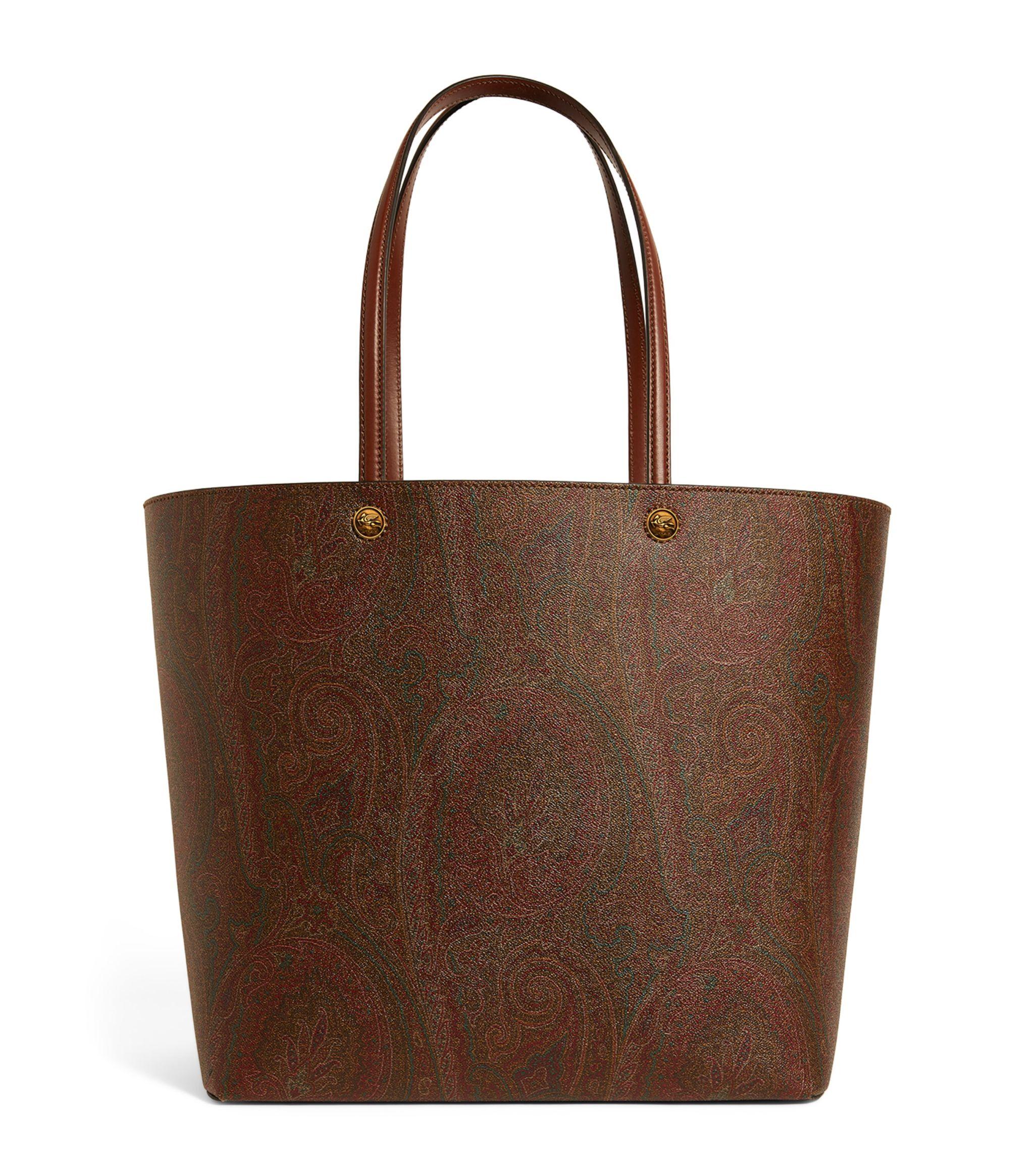 Etro Maxi Leather Essential Tote Bag in Brown | Lyst