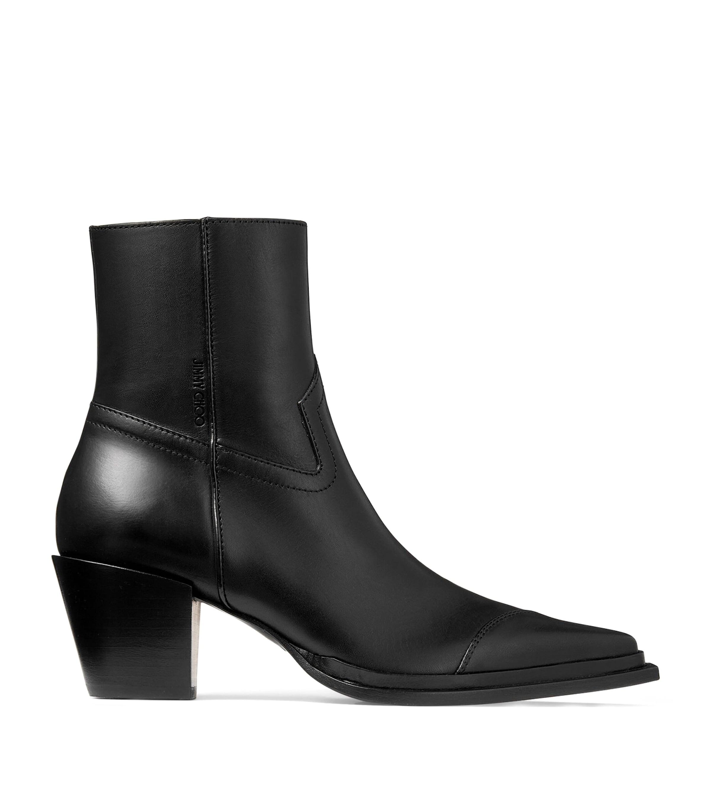 Jimmy Choo Cece 60 Leather Ankle Boots in Black | Lyst