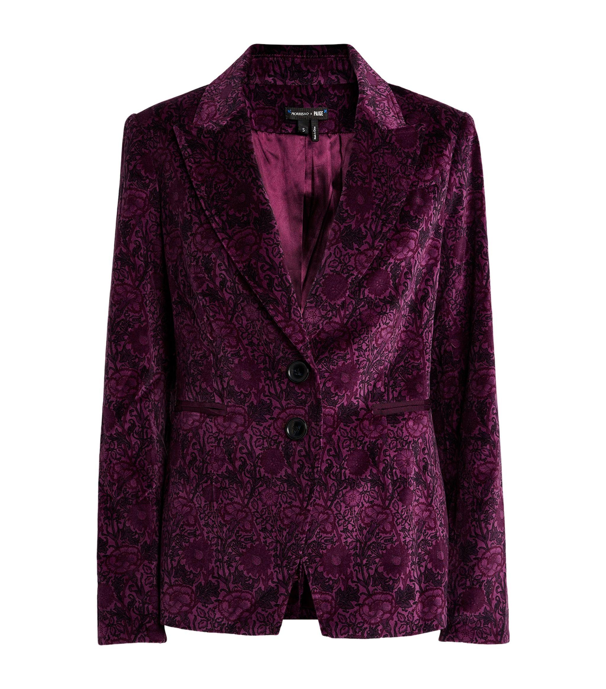 PAIGE X Morris & Co. Velvet Chelsee Blazer in Purple | Lyst