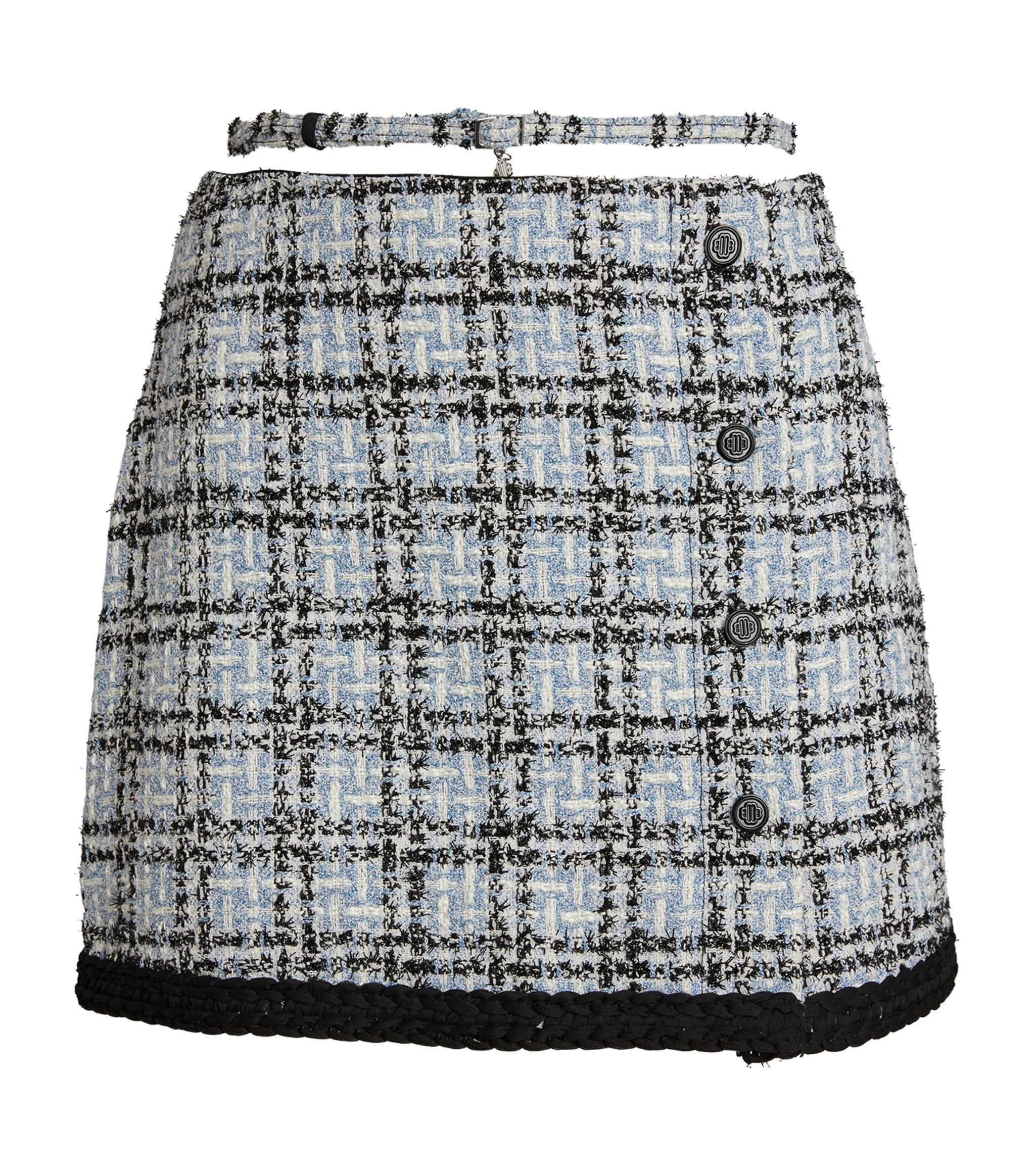 Maje Tweed Jizuli Mini Skirt In Gray Lyst