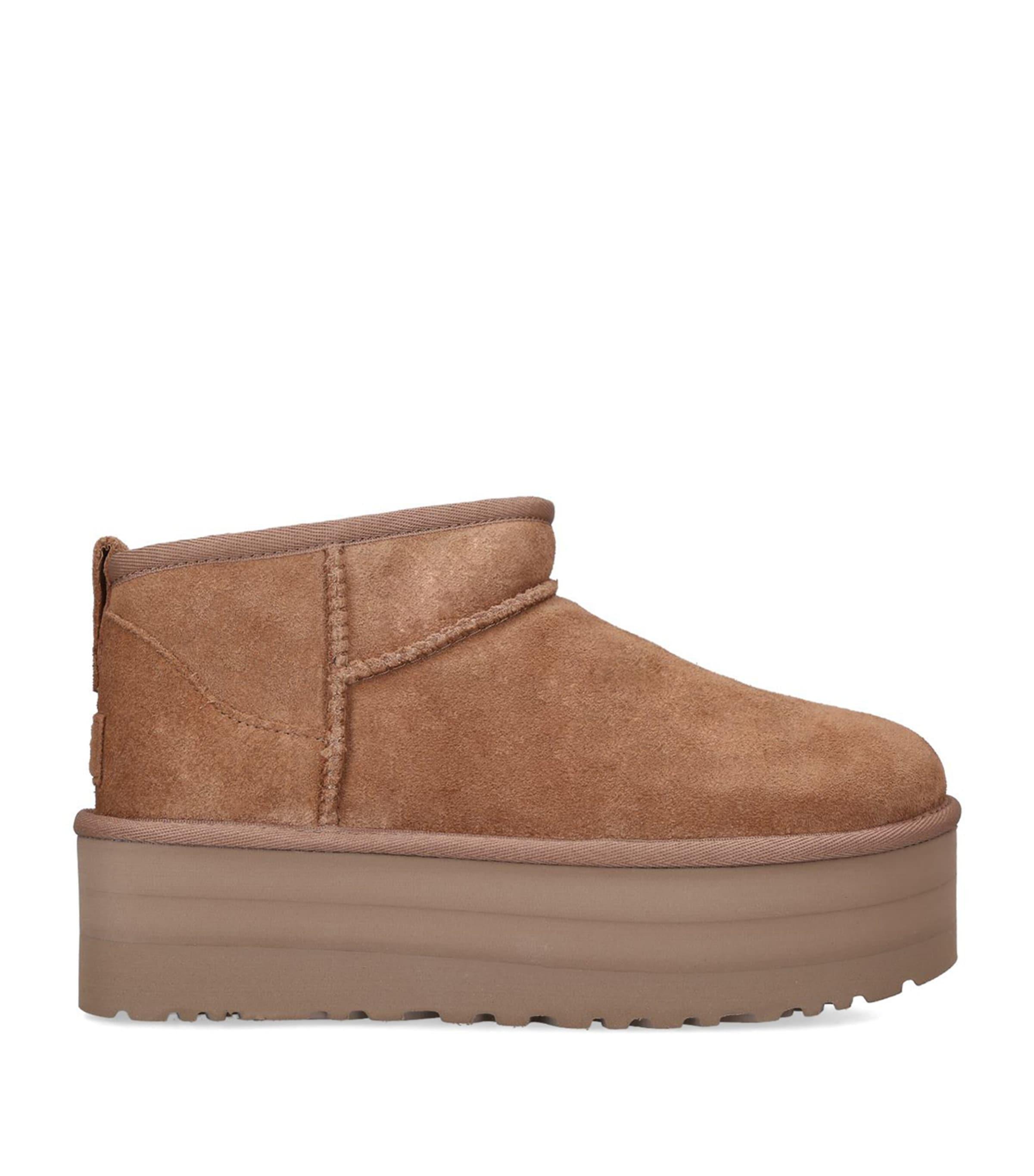 UGG Suede Classic Ultra Mini Platform Boots in Brown | Lyst UK