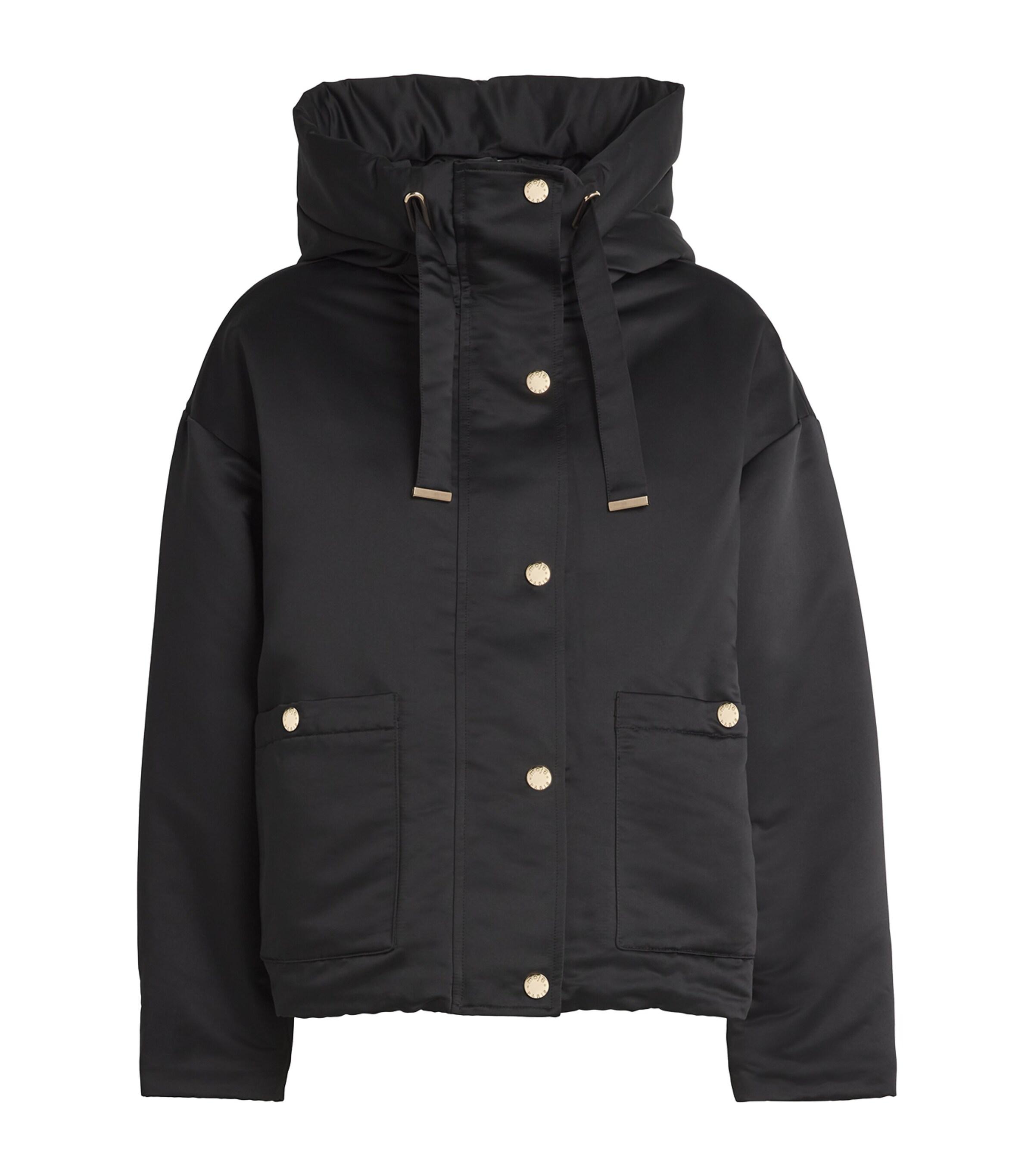 Maje High-Neck Puffer Jacket in Black | Lyst