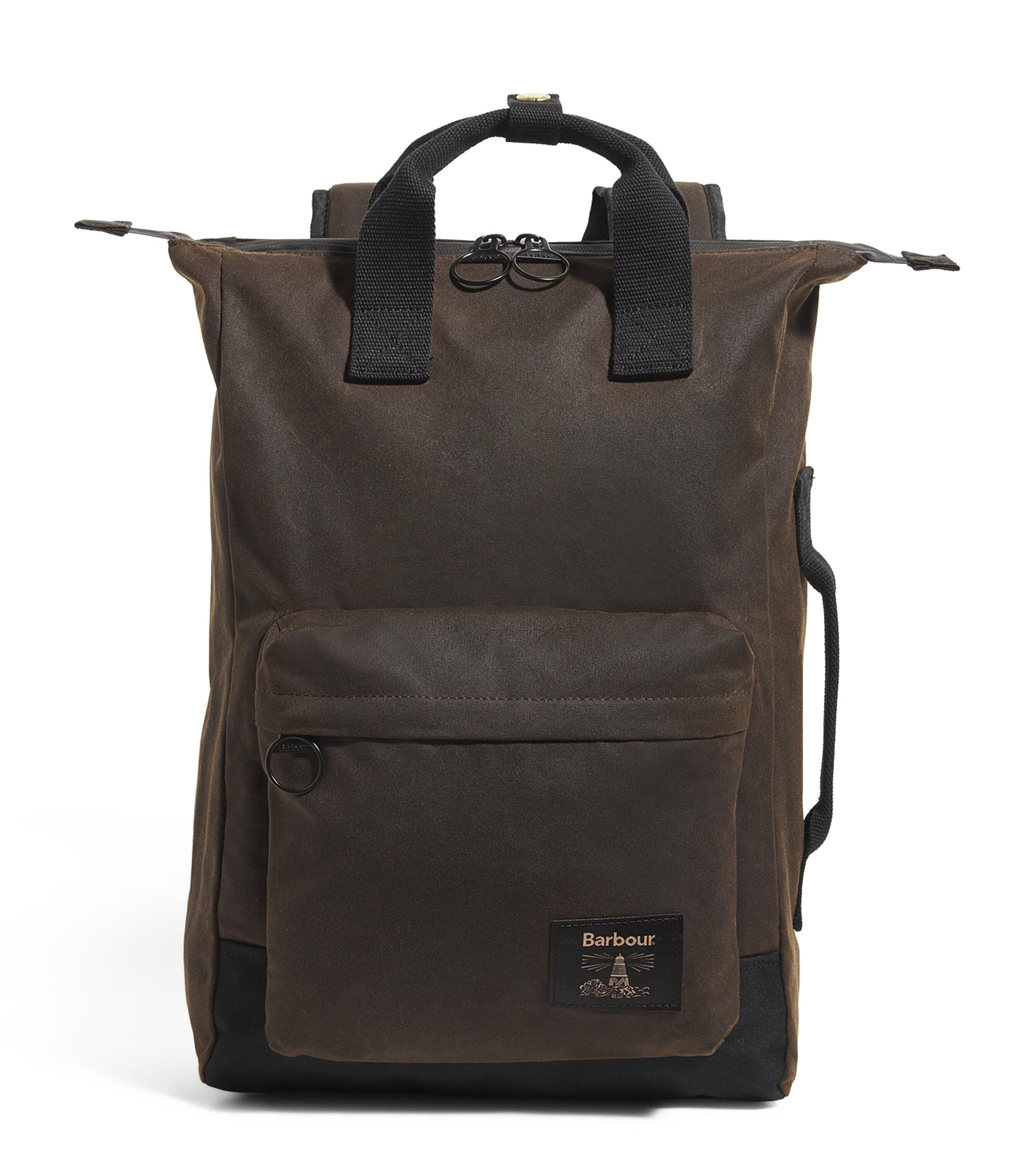 Barbour Waxed Backpack in Black for Men | Lyst