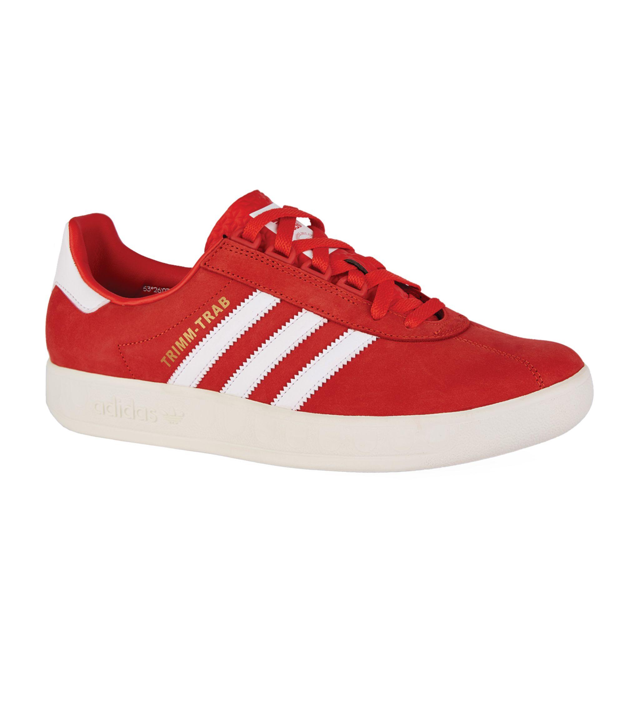 adidas Originals Leather Trimm Trab in Red for Men - Lyst