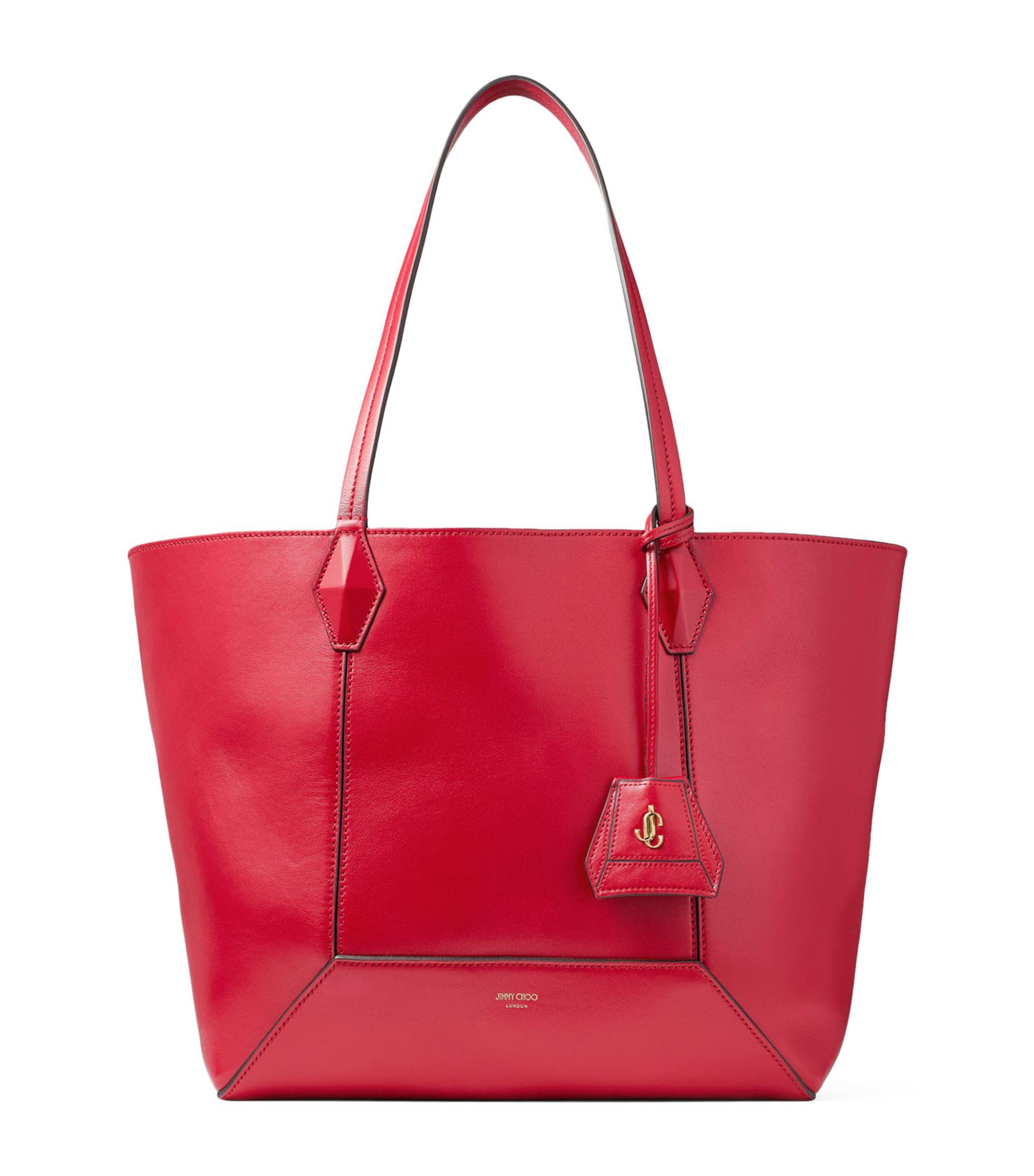 Jimmy Choo Medium Leather Diamond Tote Bag in Red | Lyst