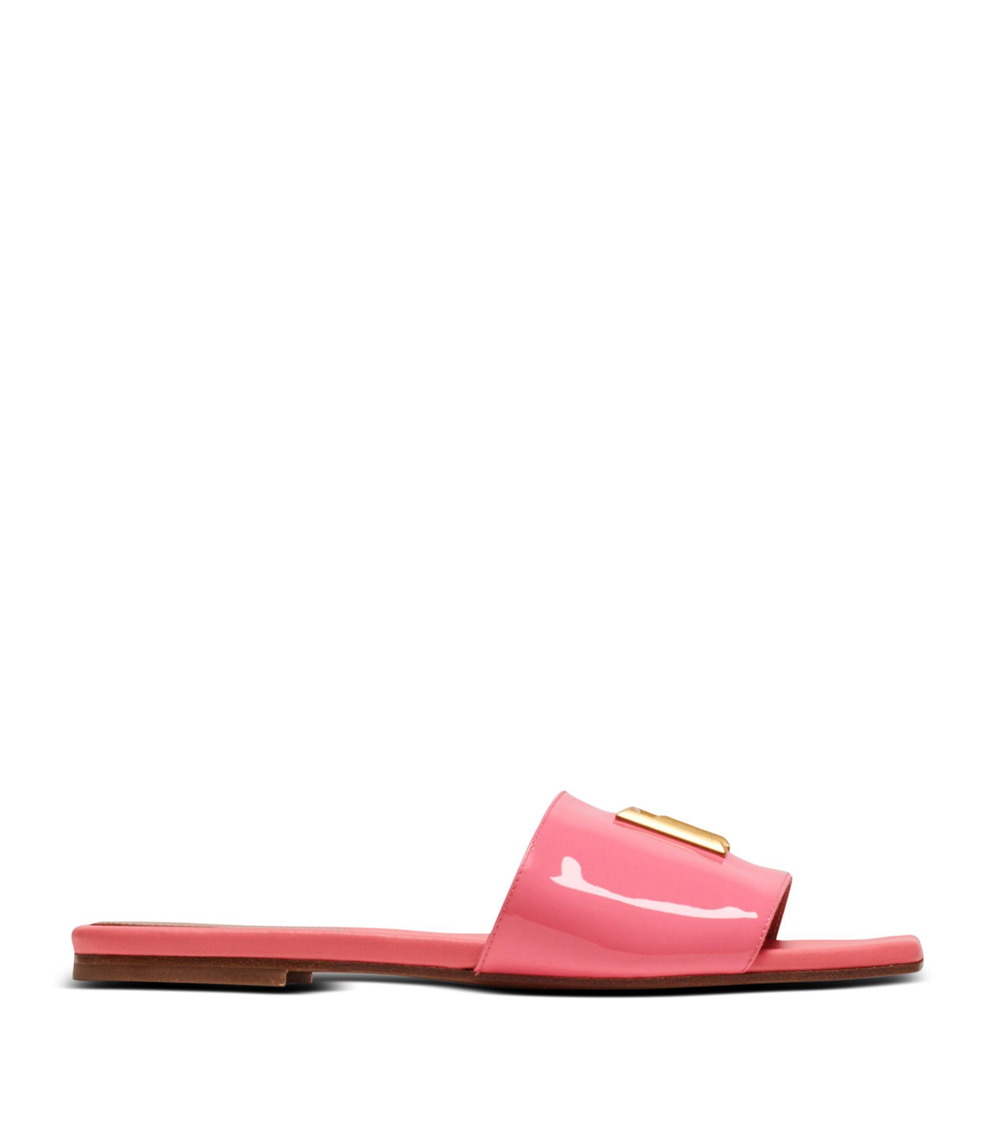 Balmain Patent Leather Sandals in Pink | Lyst
