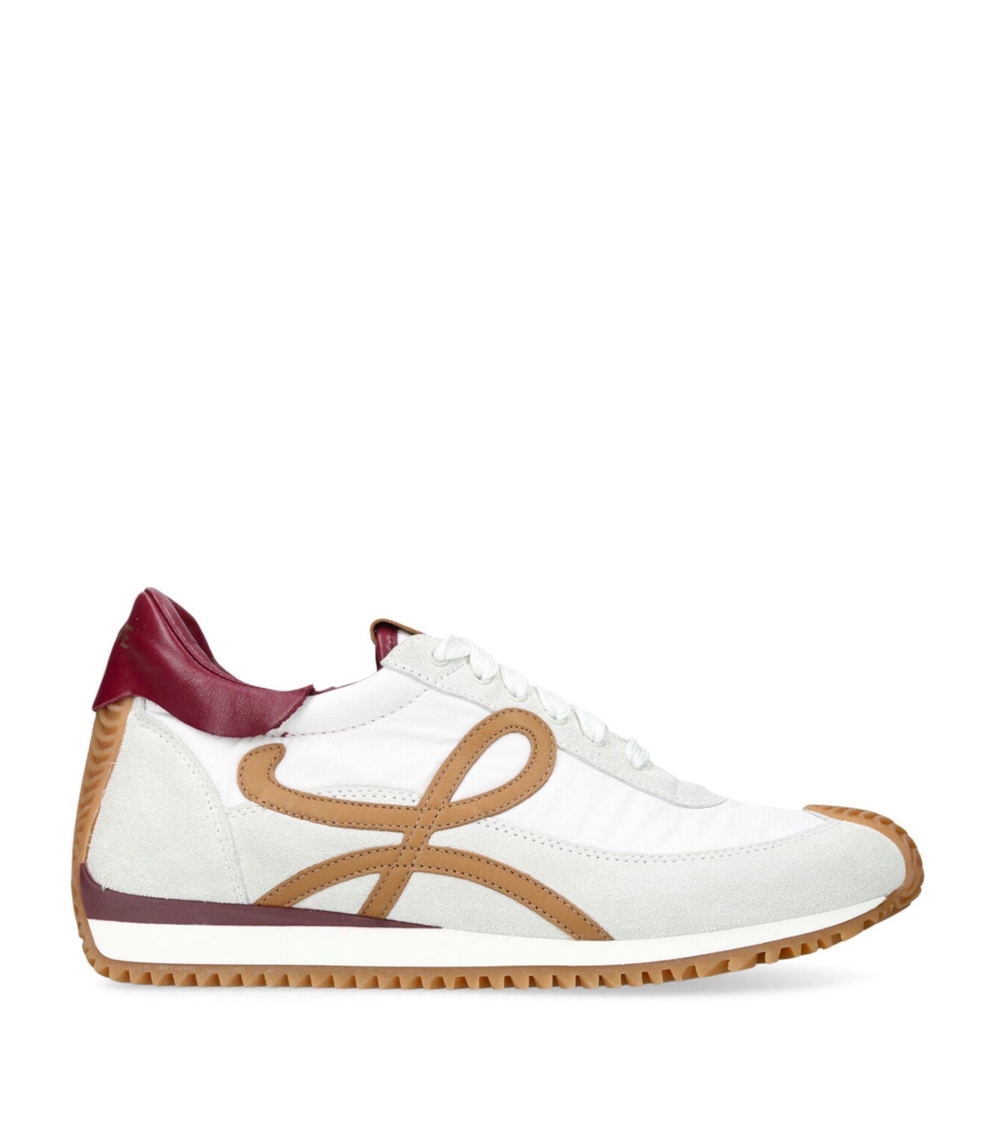 Loewe Flow Runner Monogram Leather And Shell Trainers in White | Lyst