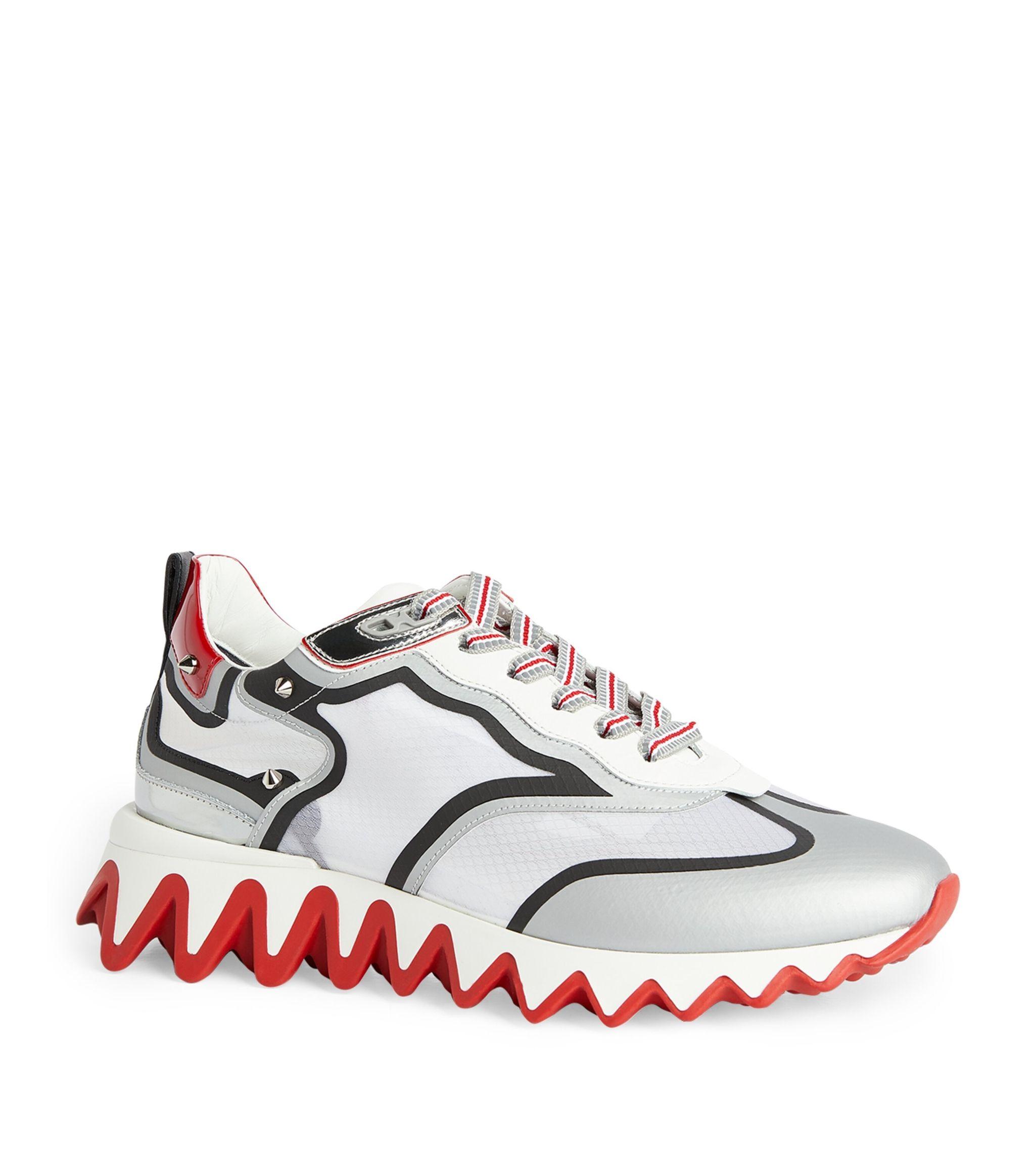 Christian Louboutin Sharkina Leather Sneakers in Metallic | Lyst