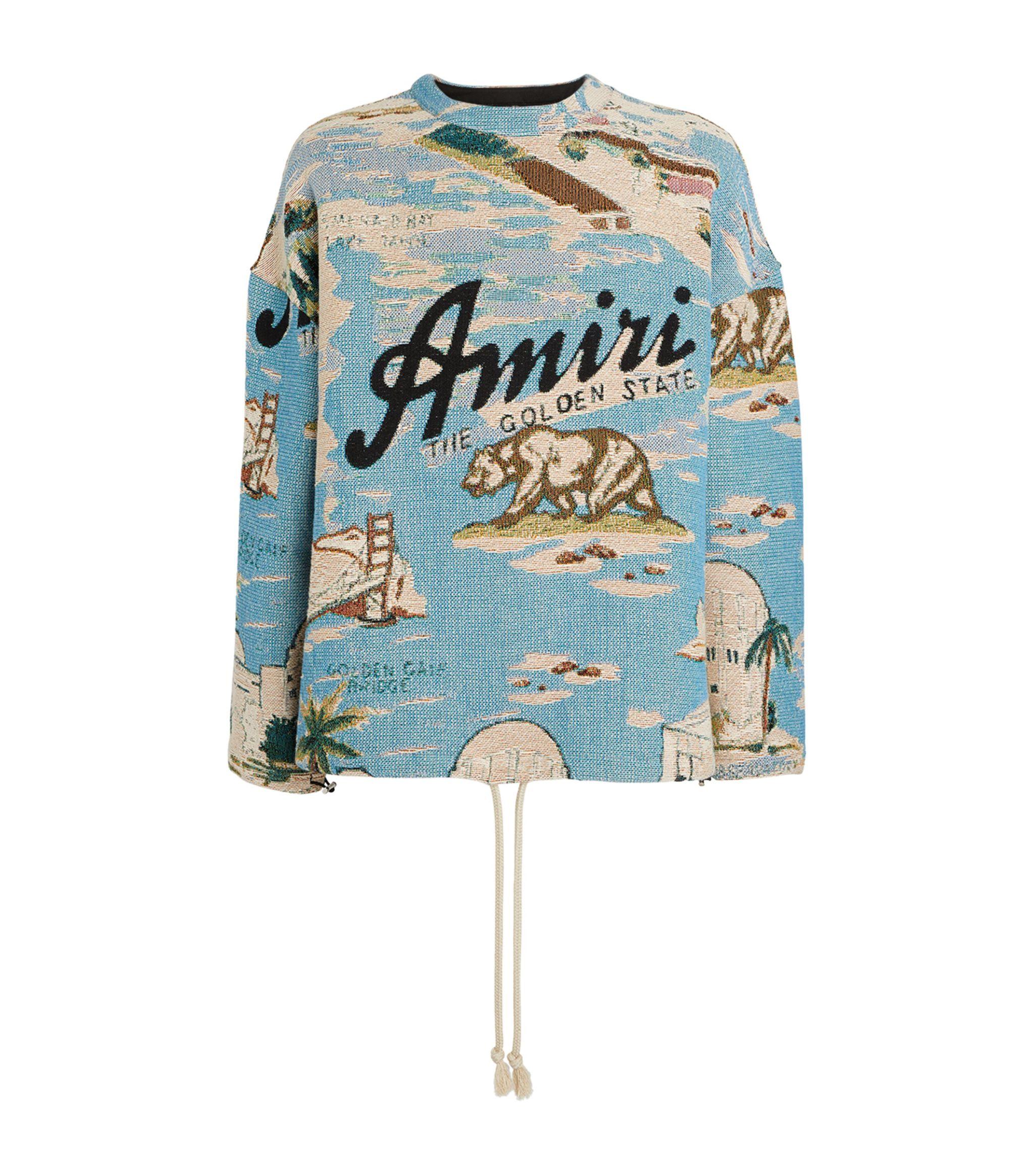 Amiri Cotton California Sweater in Blue for Men | Lyst