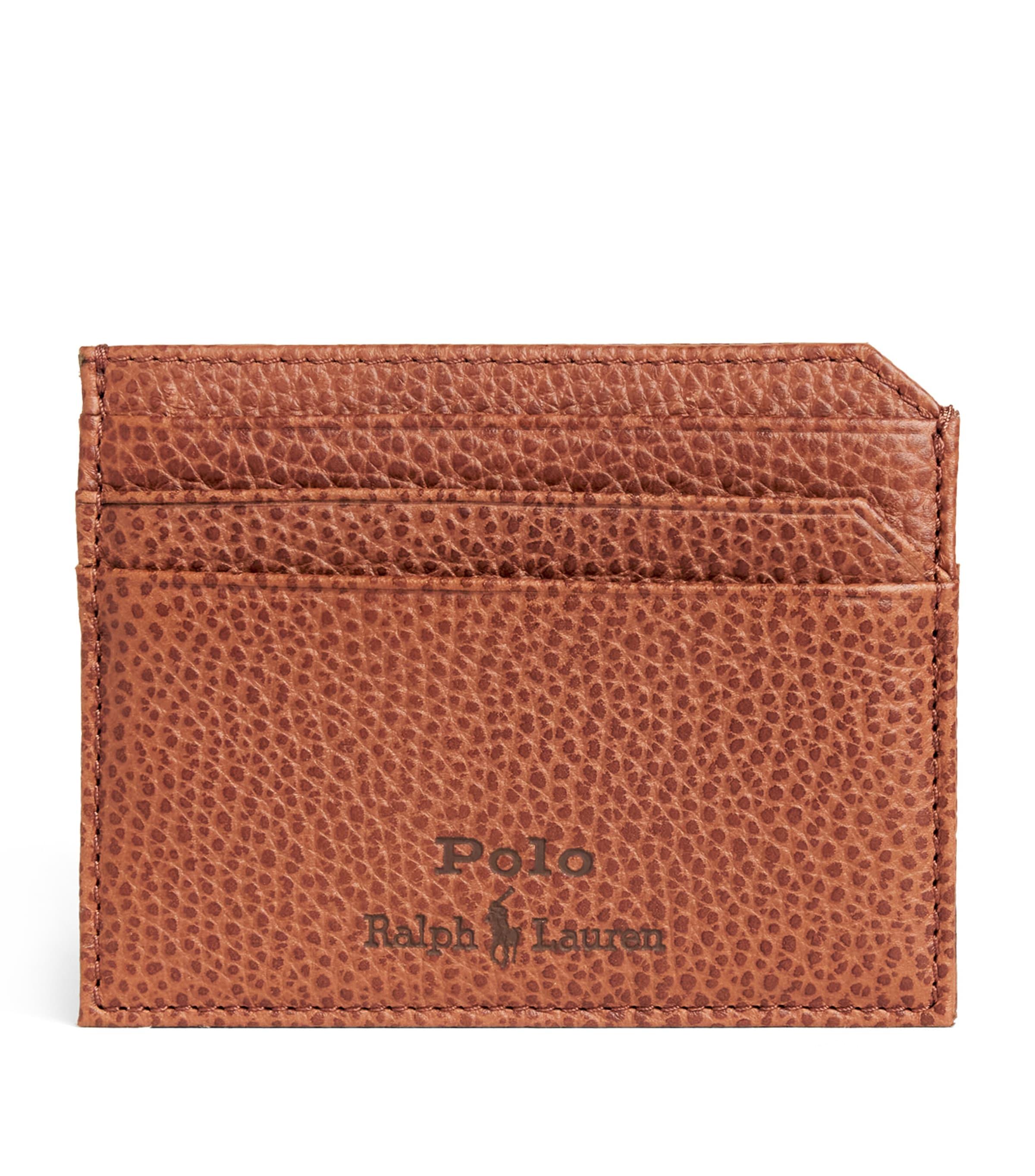 Polo Ralph Lauren Pebbled Leather Card Holder in Red for Men | Lyst