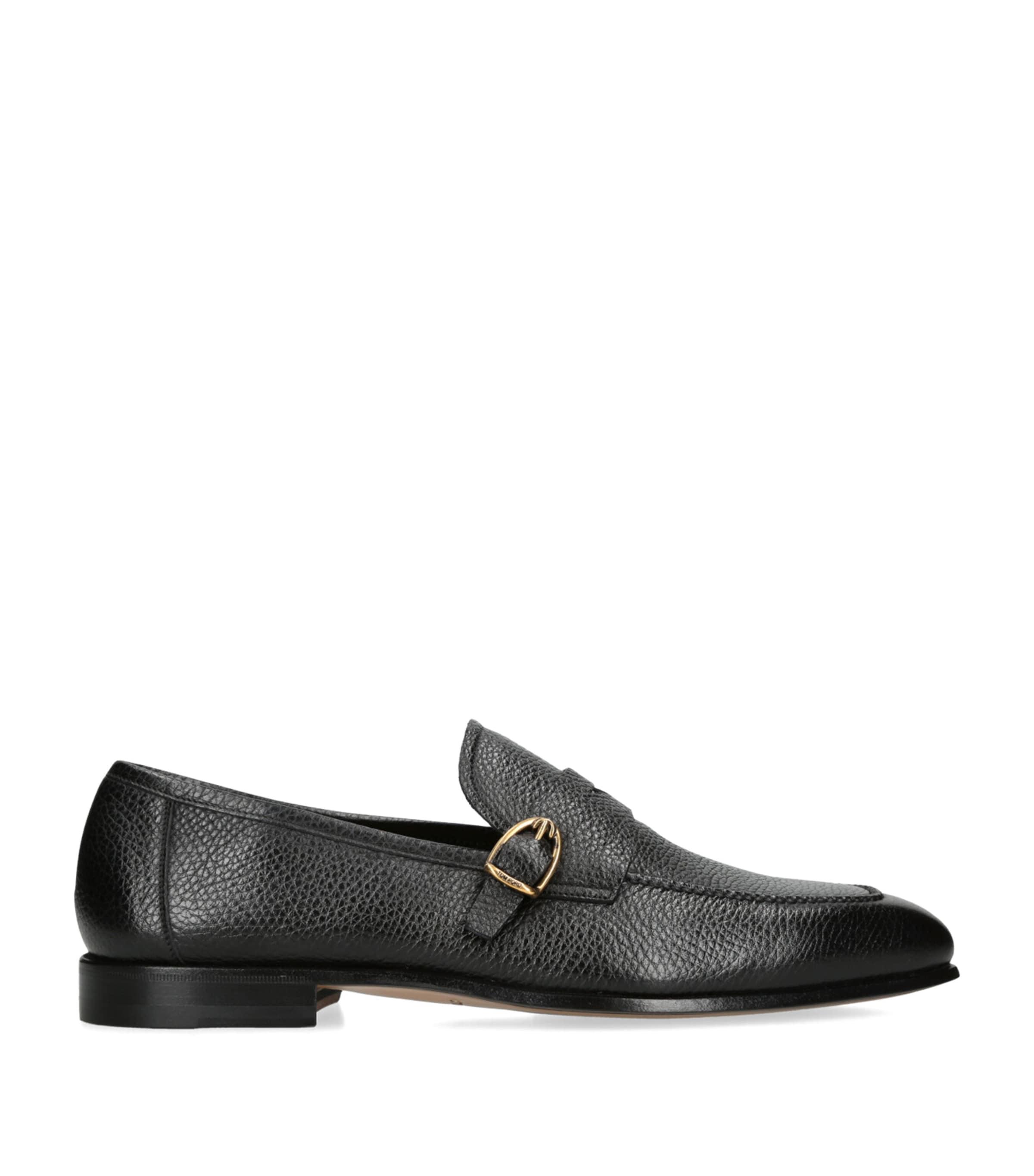 Tom Ford Leather Buckle Loafers in Black for Men | Lyst