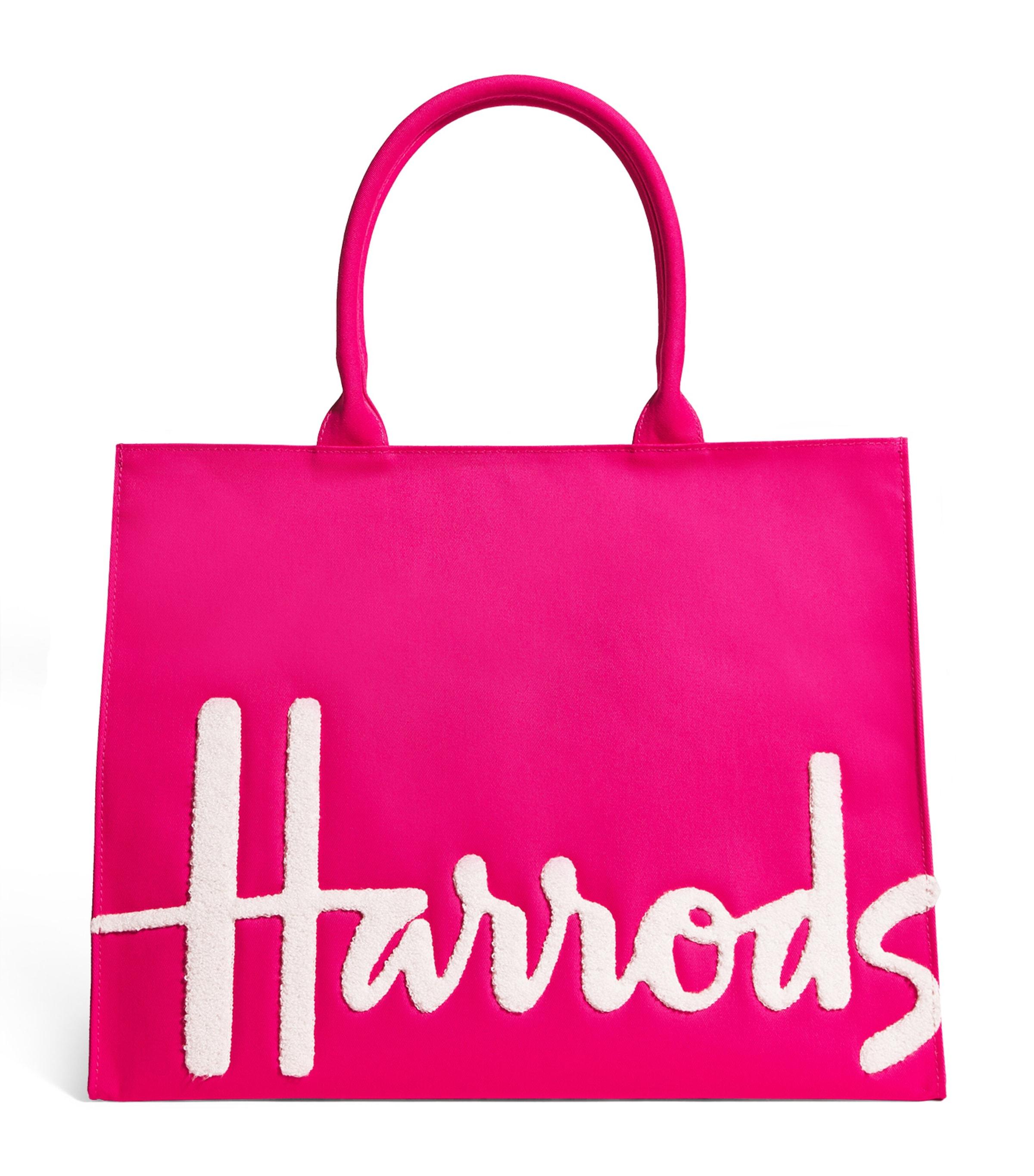 Harrods Large Cotton Logo Tote Bag in Pink | Lyst