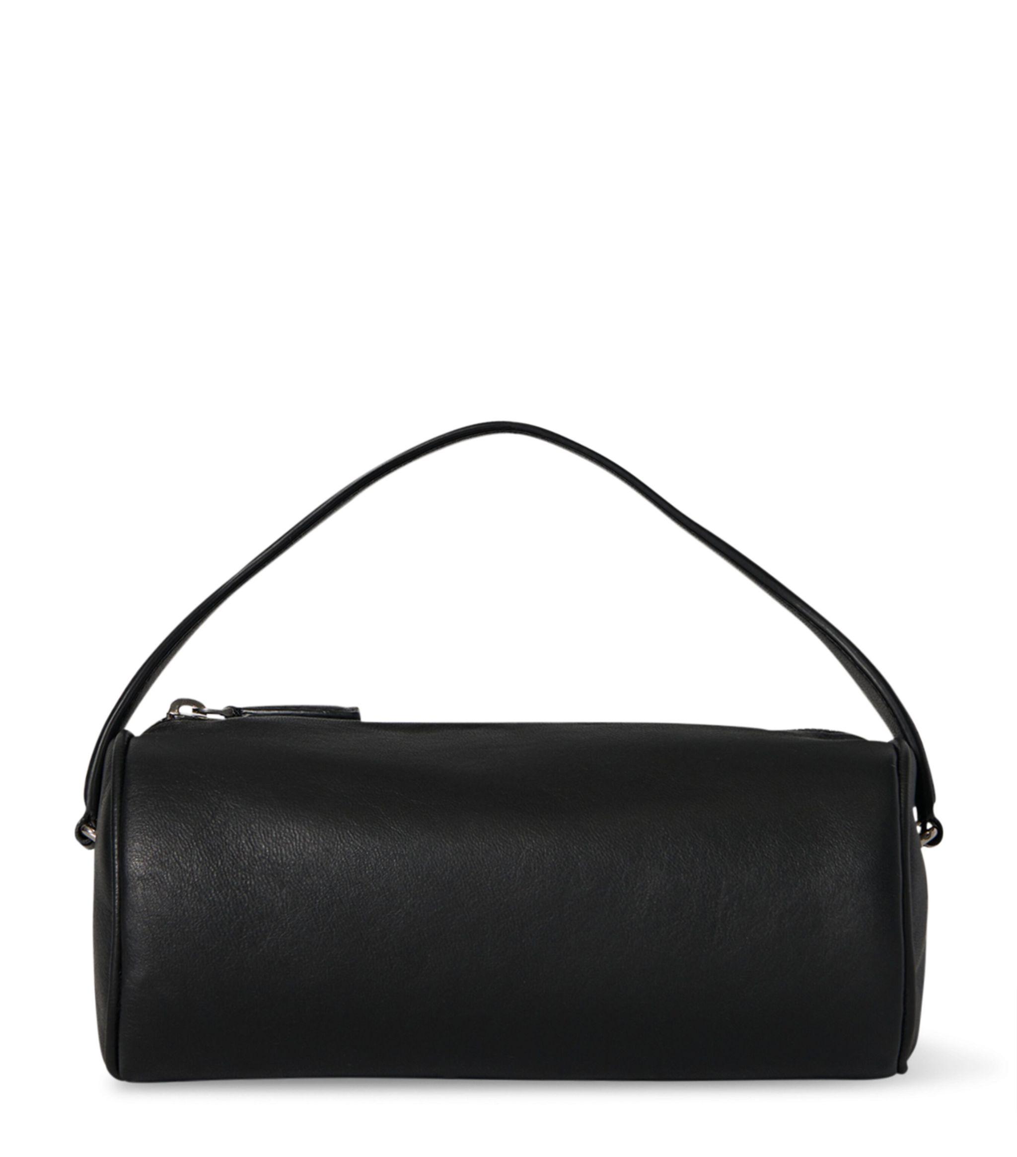 The Row Round 90'S Leather Top-Handle Bag in Black | Lyst