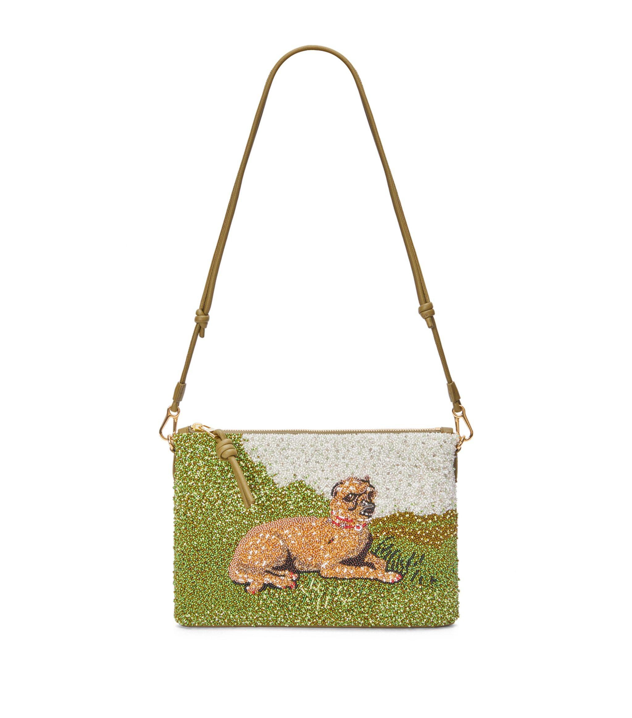 Loewe Leather Embellished Pouch in Metallic | Lyst