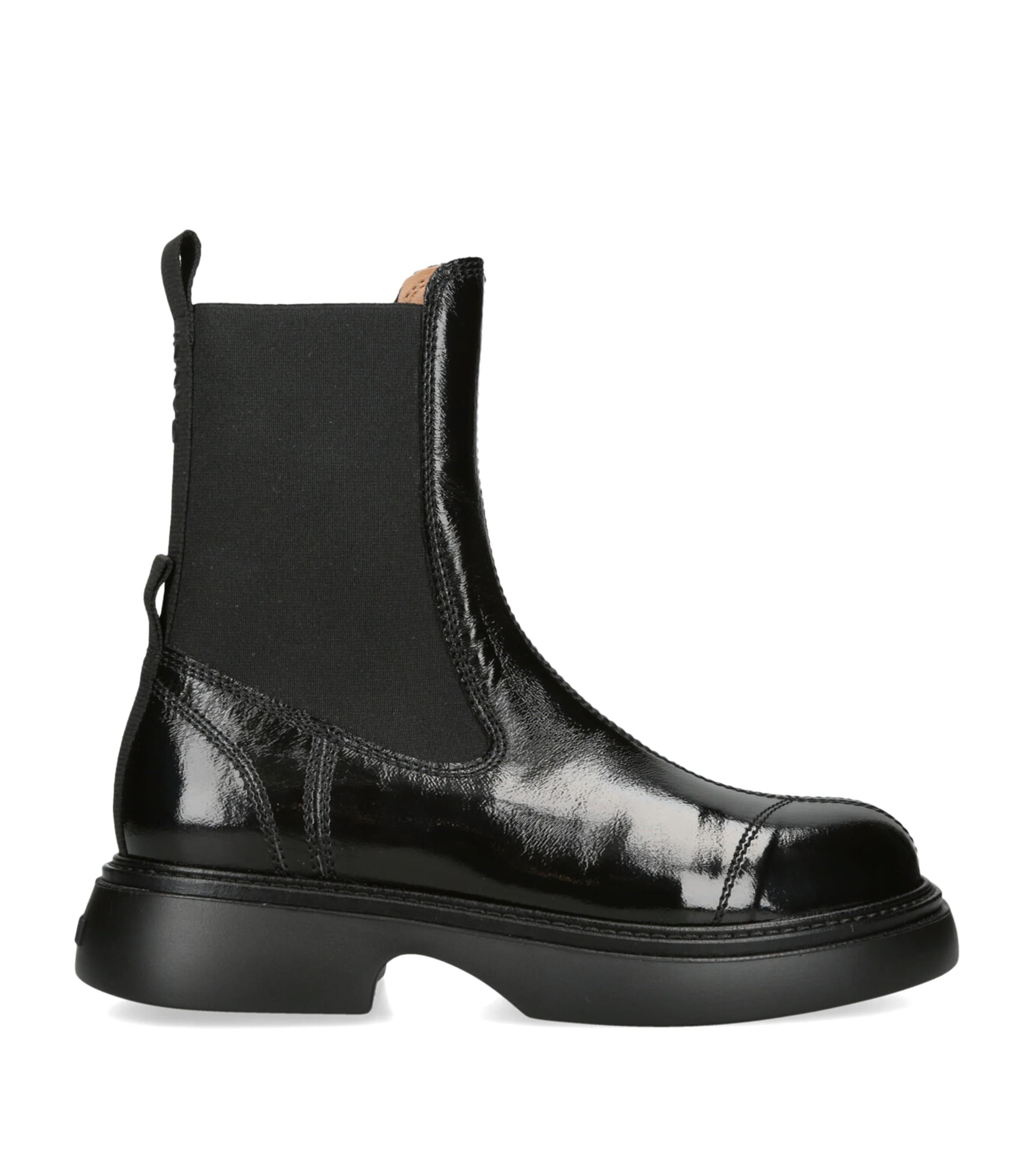 Ganni Tonal Mid Chelsea Boots in Black | Lyst