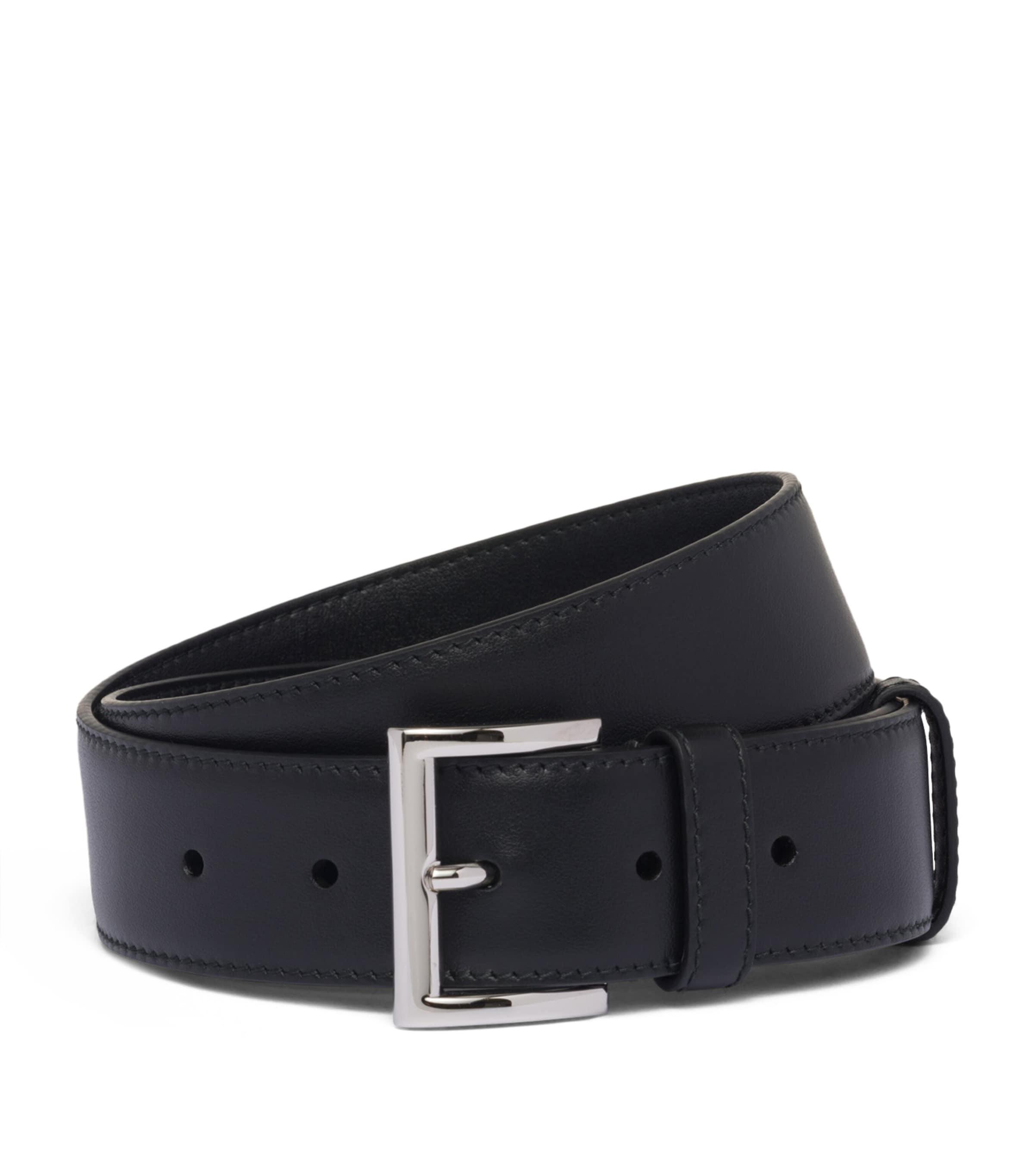 Prada Leather Belt in Black | Lyst UK