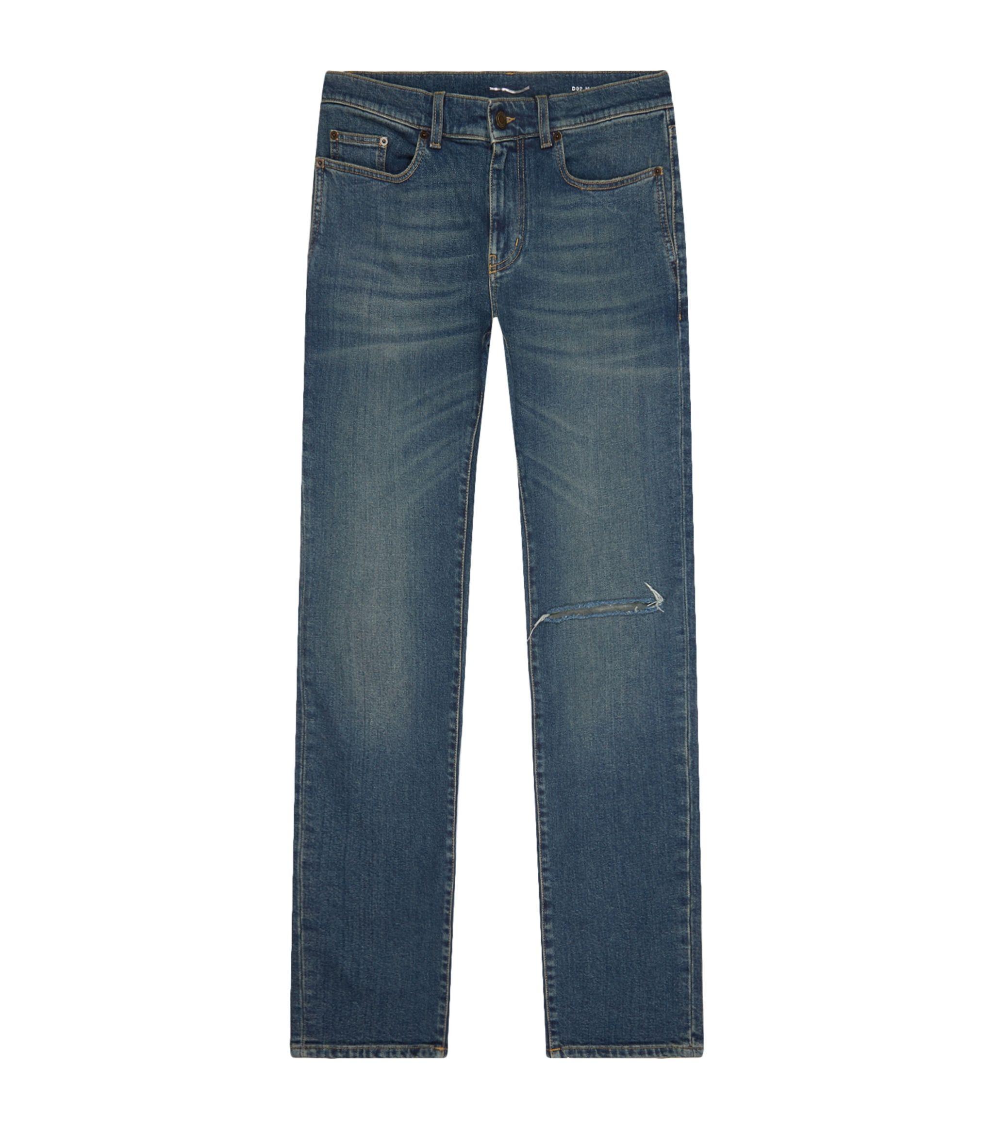 Saint Laurent Denim Low-rise Skinny Ripped Jeans in Blue for Men - Lyst