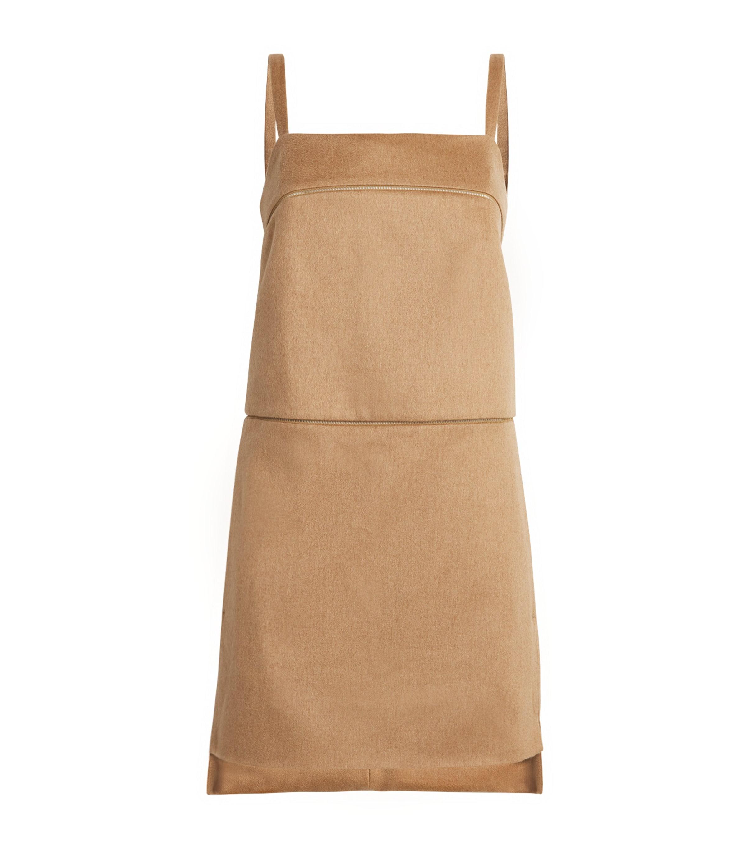 Max Mara Camel Hair Mini Dress in Natural | Lyst